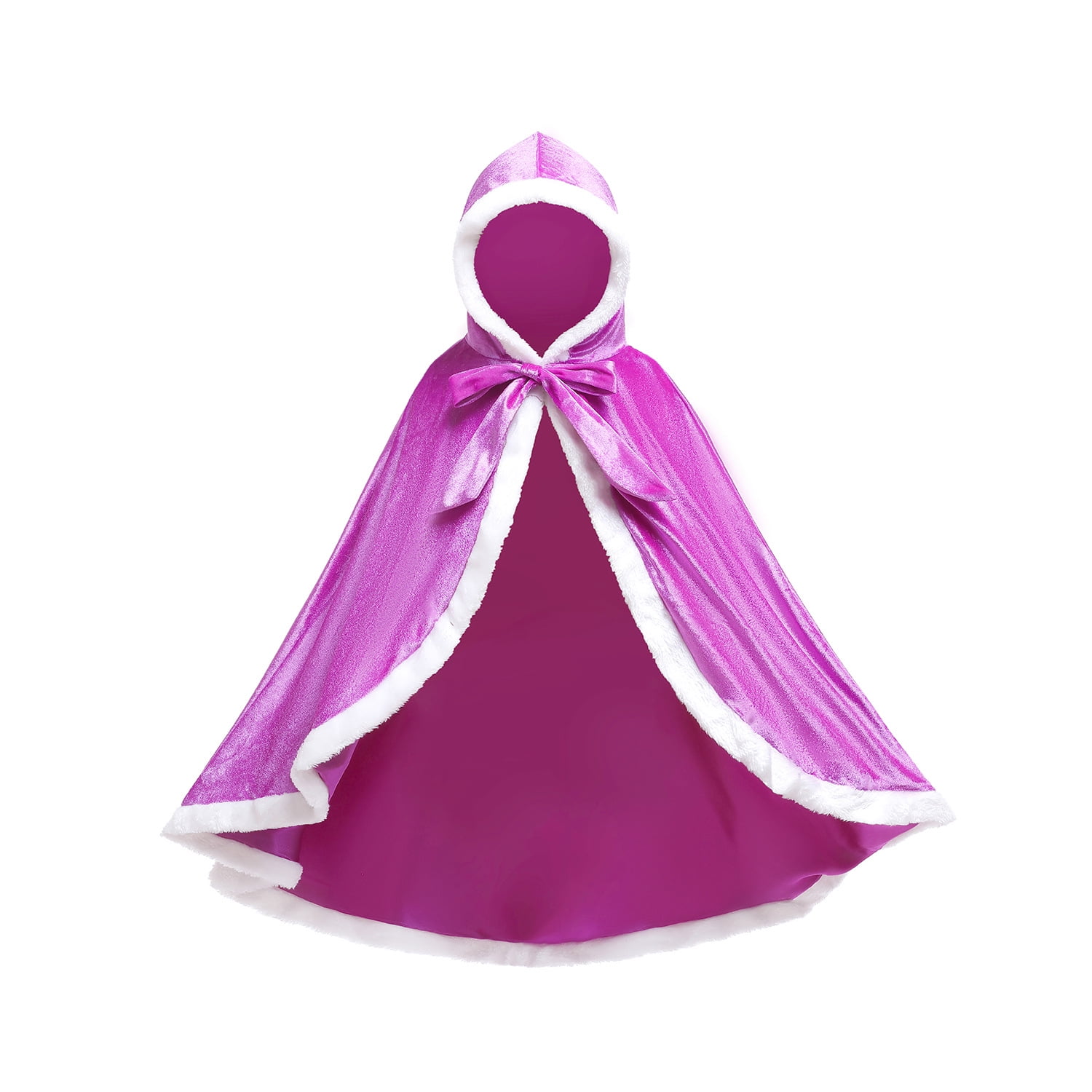 HAWEE Princess Hooded Cape Cloaks Sofia Costume for Girls Purple Dress ...