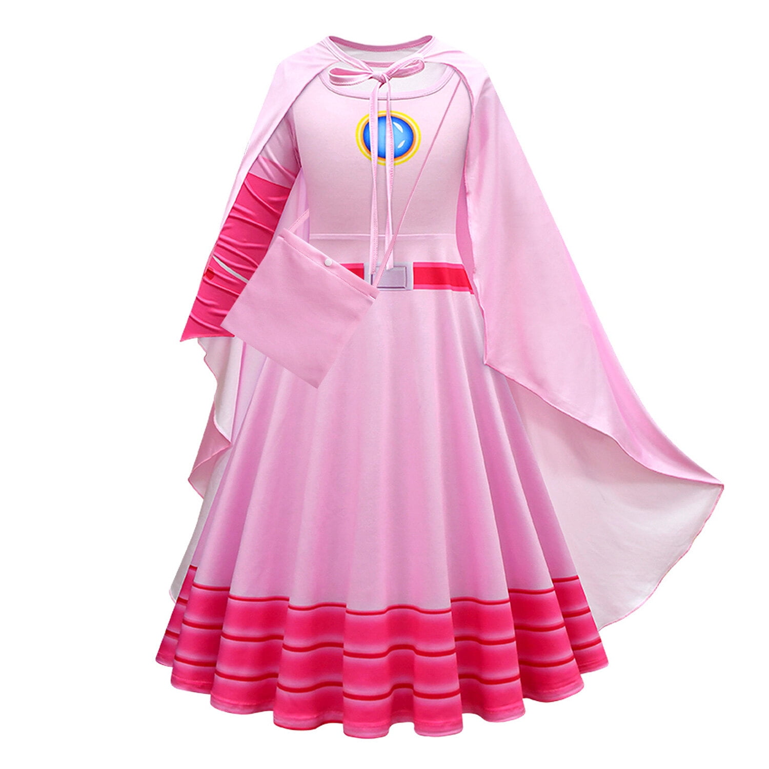 HAWEE Princess Peach Cosplay Costume for Girls Kids,Pink Fancy Party ...
