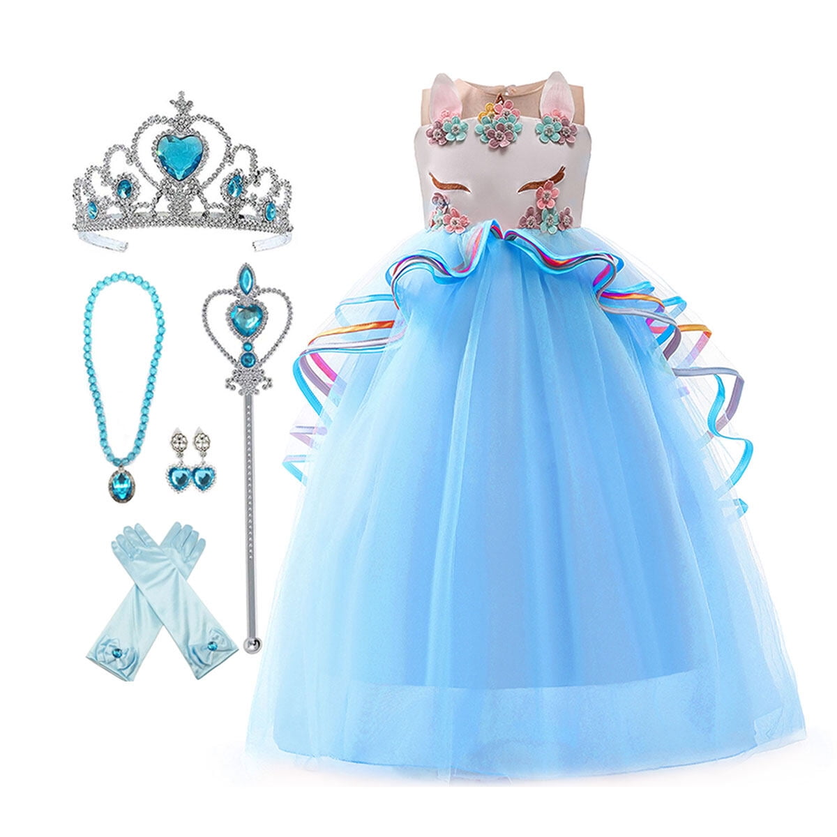 HAWEE Unicorn Dress for Girls Unicorn Costume Pageant Princess Party ...