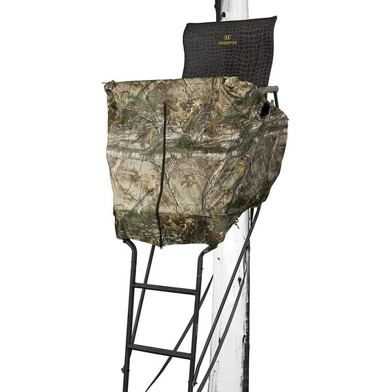 Hawk 1.5-Man Hunting Ladder Stand with Camo Blind Kit - Big Denali ...