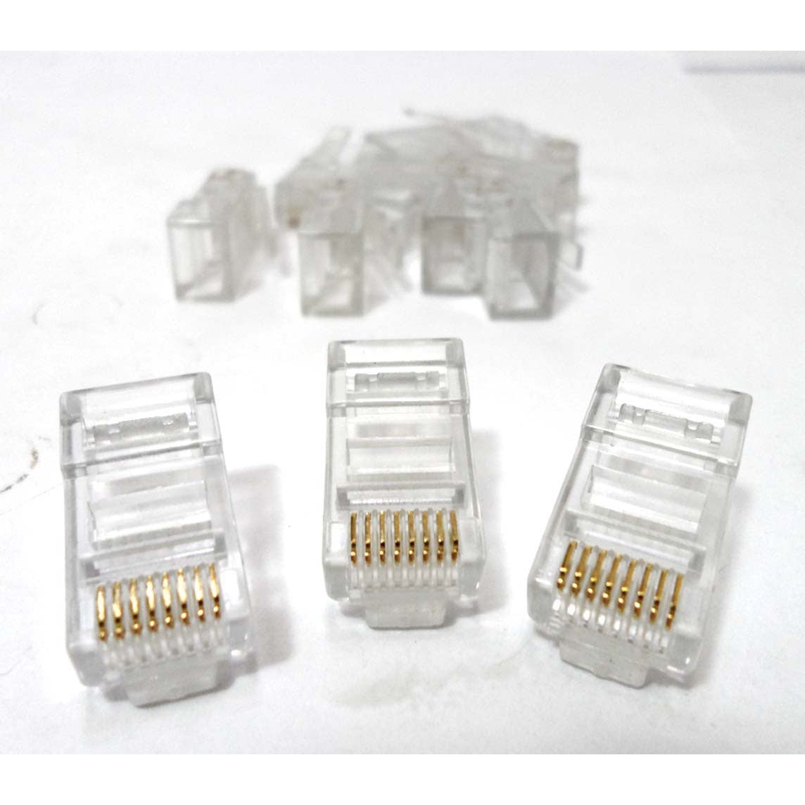 HAWK 12-Piece Modular Clear Plastic Telephone Plugs | 8P8C Design ...