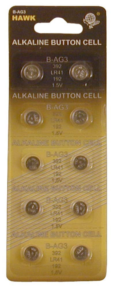 HAWK (2 Pack) 10 Piece Card Alkaline Button Cell Batteries | Size LR41 ...