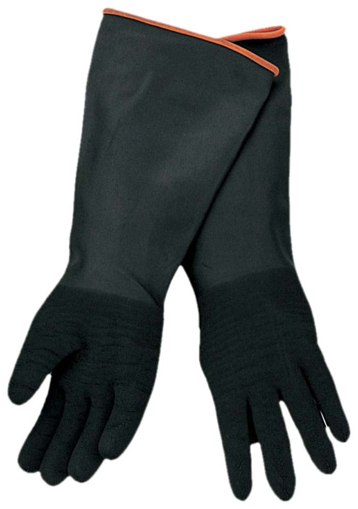 HAWK (2 Pair) 18" (45.7 cm) Black Heavy Rubber Gloves | Size Extra ...