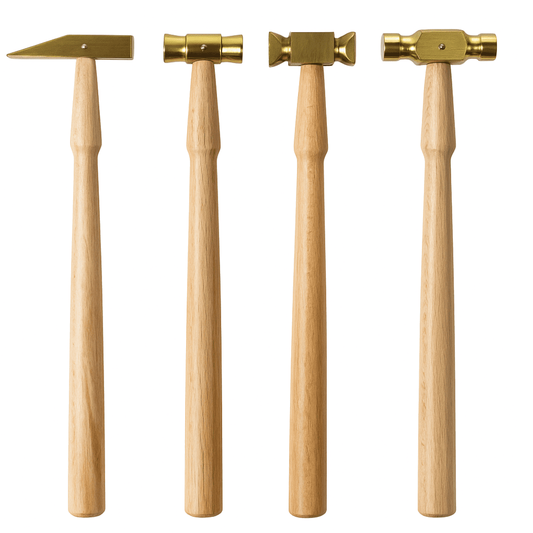 HAWK Brass Head Hammer Set | 4 Distinct Styles | 7.5" (19 cm) Wooden ...