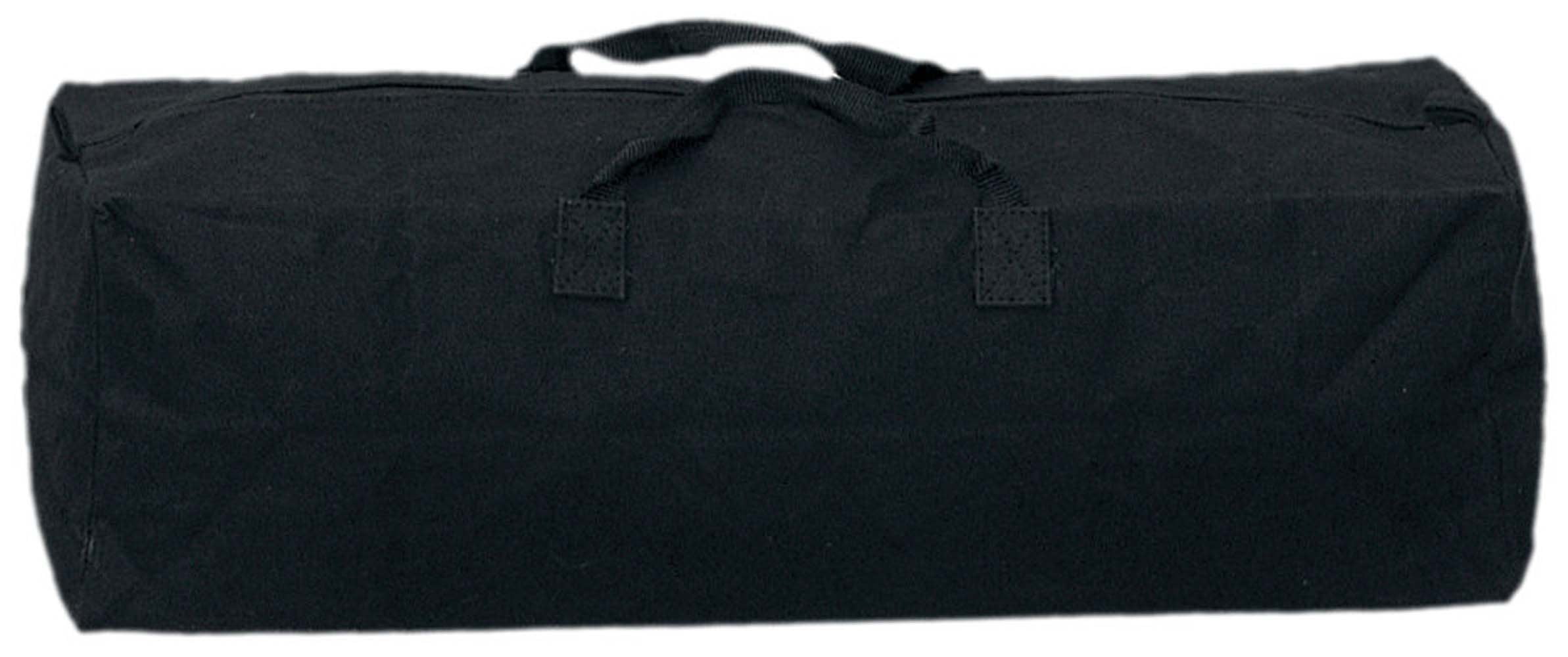 ADROIT Military-Style Black Canvas Duffle Bag 16" x 8" x 8" Reinforced ...