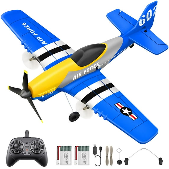 HAWK'S WORK 3 Channel RC Plane P-51D Mustang, Remote Control Airplane ...