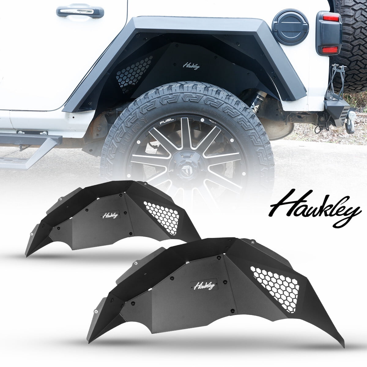 HAWKELY Rear Inner Fender Liners for 2018-2022 Jeep Wrangler JL Powder ...