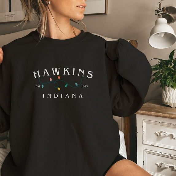 HAWKINS INDIANA Crewneck, Stranger Sweatshirt, Unisex Heavy Blend ...