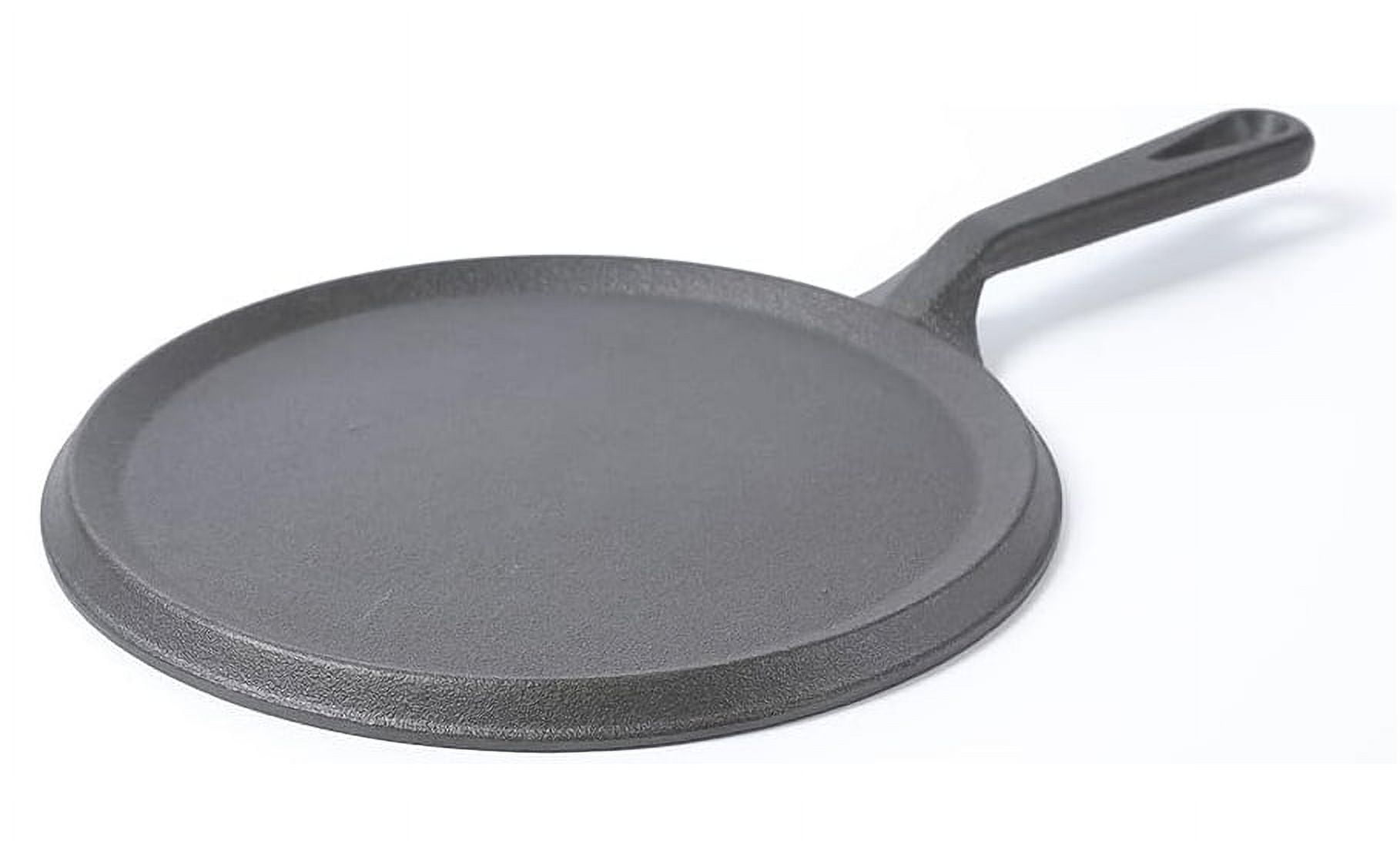 HAWOK Cast Iron Round Griddle, Pre-seasoned Comal Pan, 9.5" Crepe Maker Pan - Walmart.com