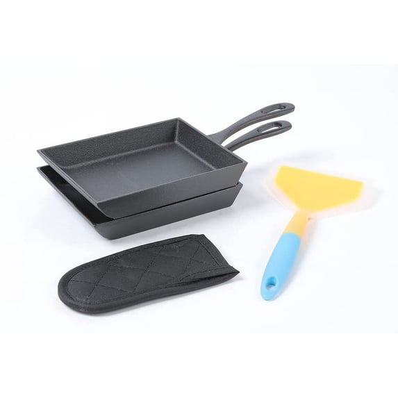 HAWOK Japanese Omelette Pan Cast Iron Rectangle Egg Pan tomagoyaki pan ...
