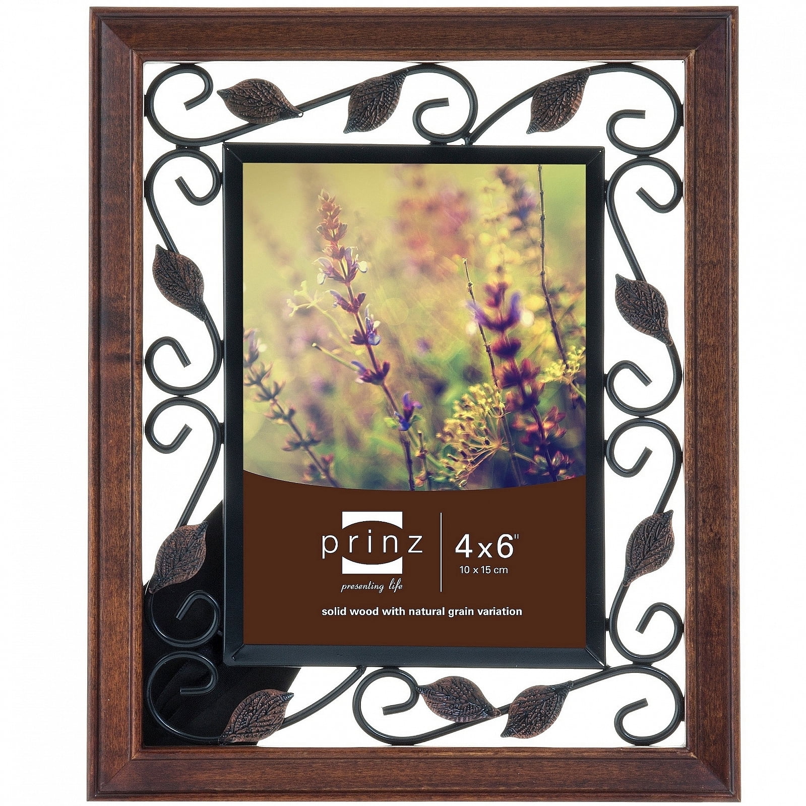 HAWTHORNE Dark Walnut w Antique Copper Leaves frame by Prinz - 4x6 ...