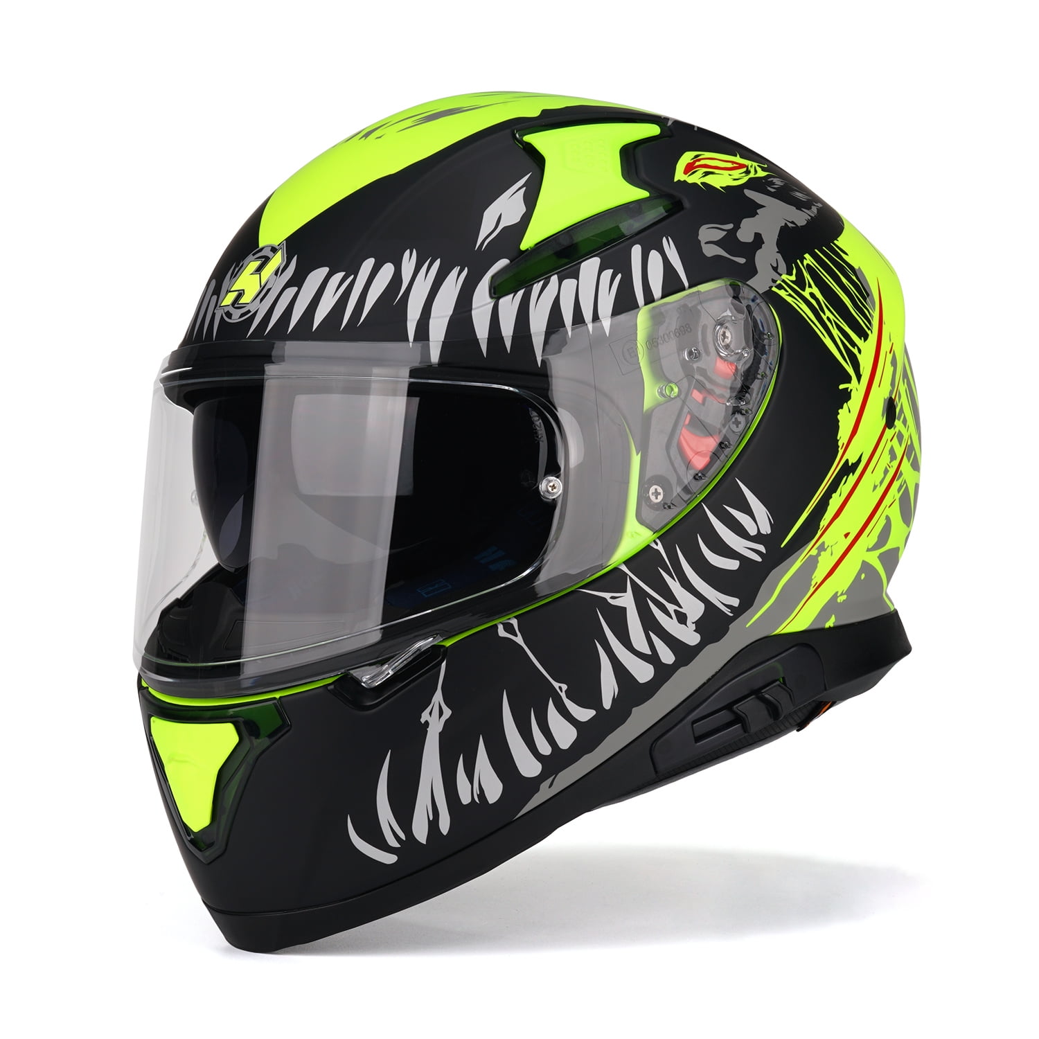 HAX Full Face Motorcycle Helmet with Dual Rear Wing, Motorbike Street ...