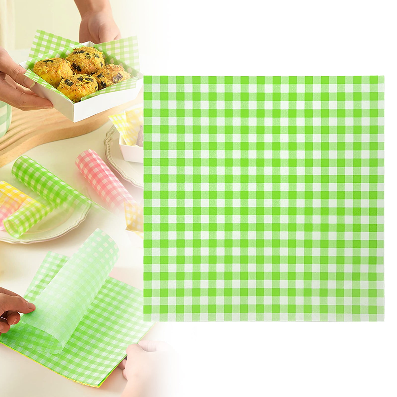 HAXIHA 100Pcs Wax Paper Sheets For Food Basket Liners Food Picnic Paper ...