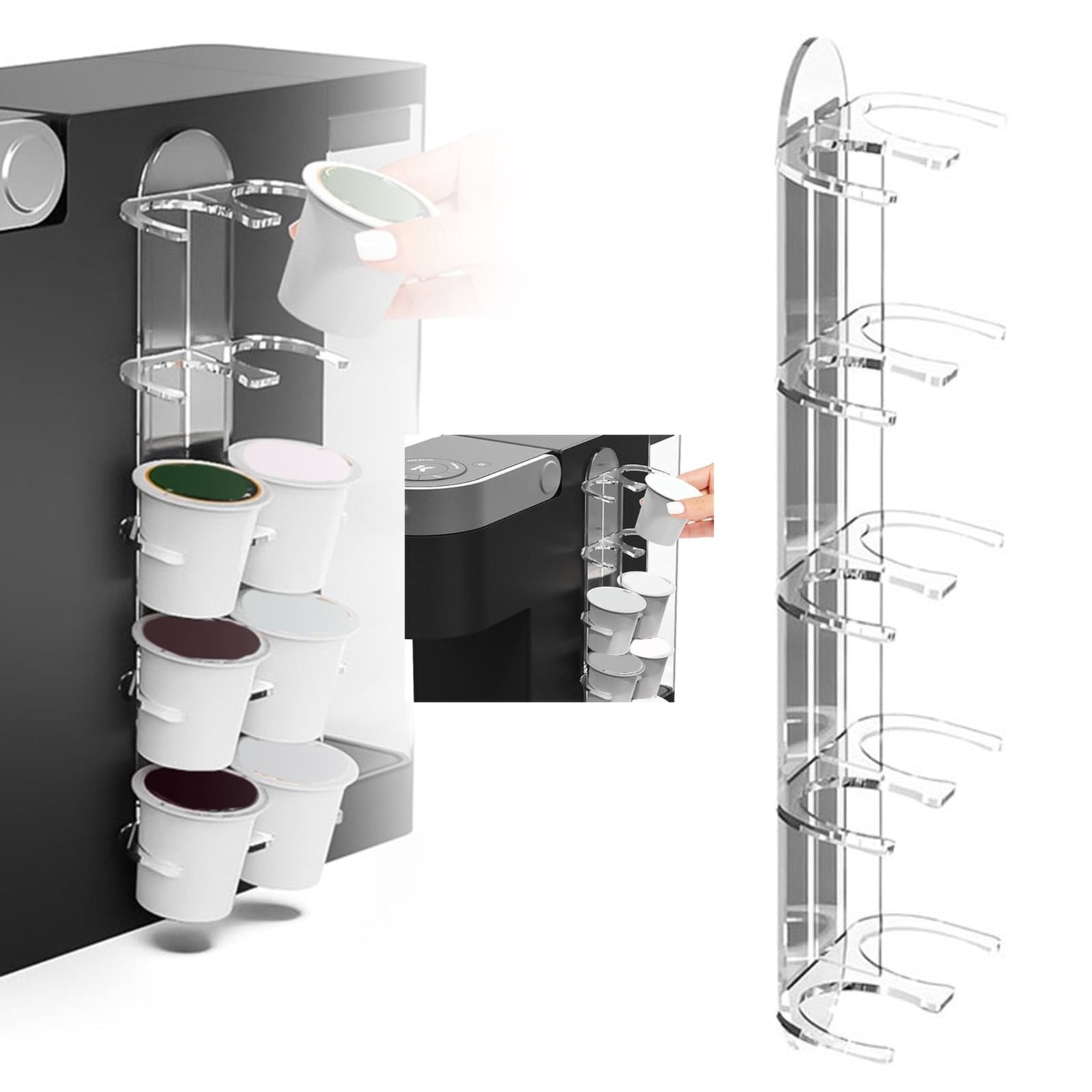 HAXIHA Coffee Pod Holder Side Mount Coffee Pod Capsule Organizer ...