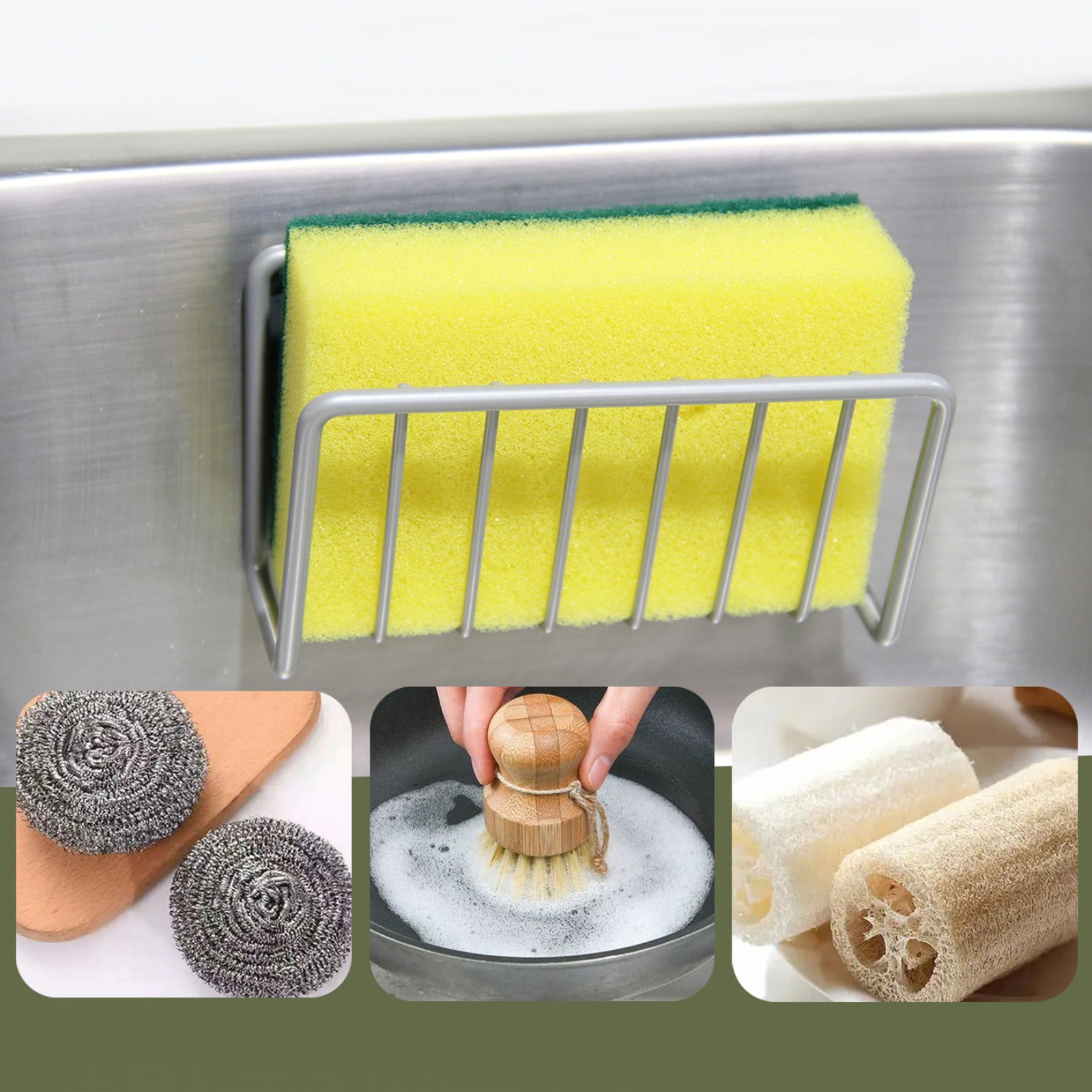 HAXIHA Drain Rack Table Top Storage Rack Caddy Kitchen Brush Soap ...
