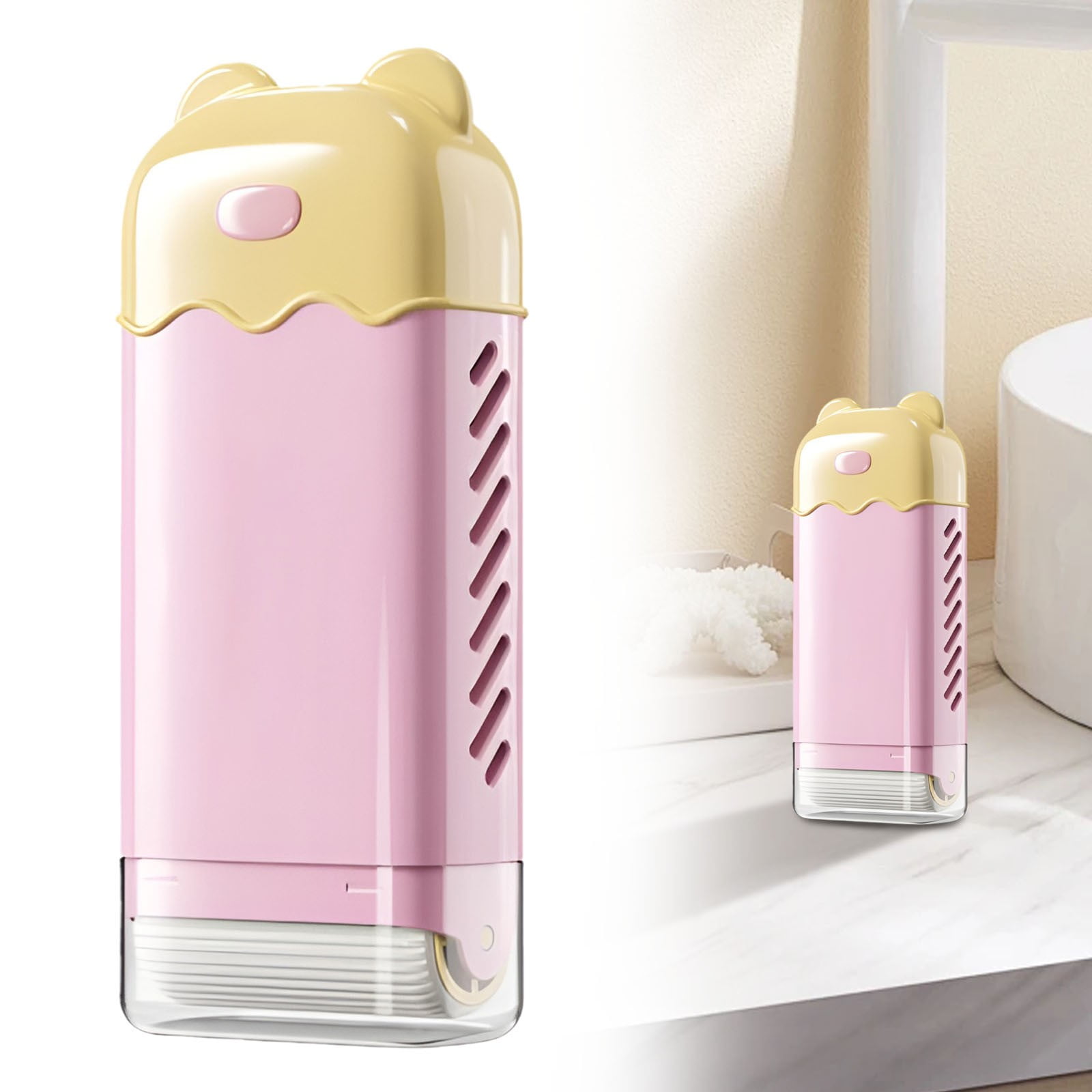 HAXMNOU Bear-Shaped Rolling Soap Holder Foaming Soap Box with Roller ...