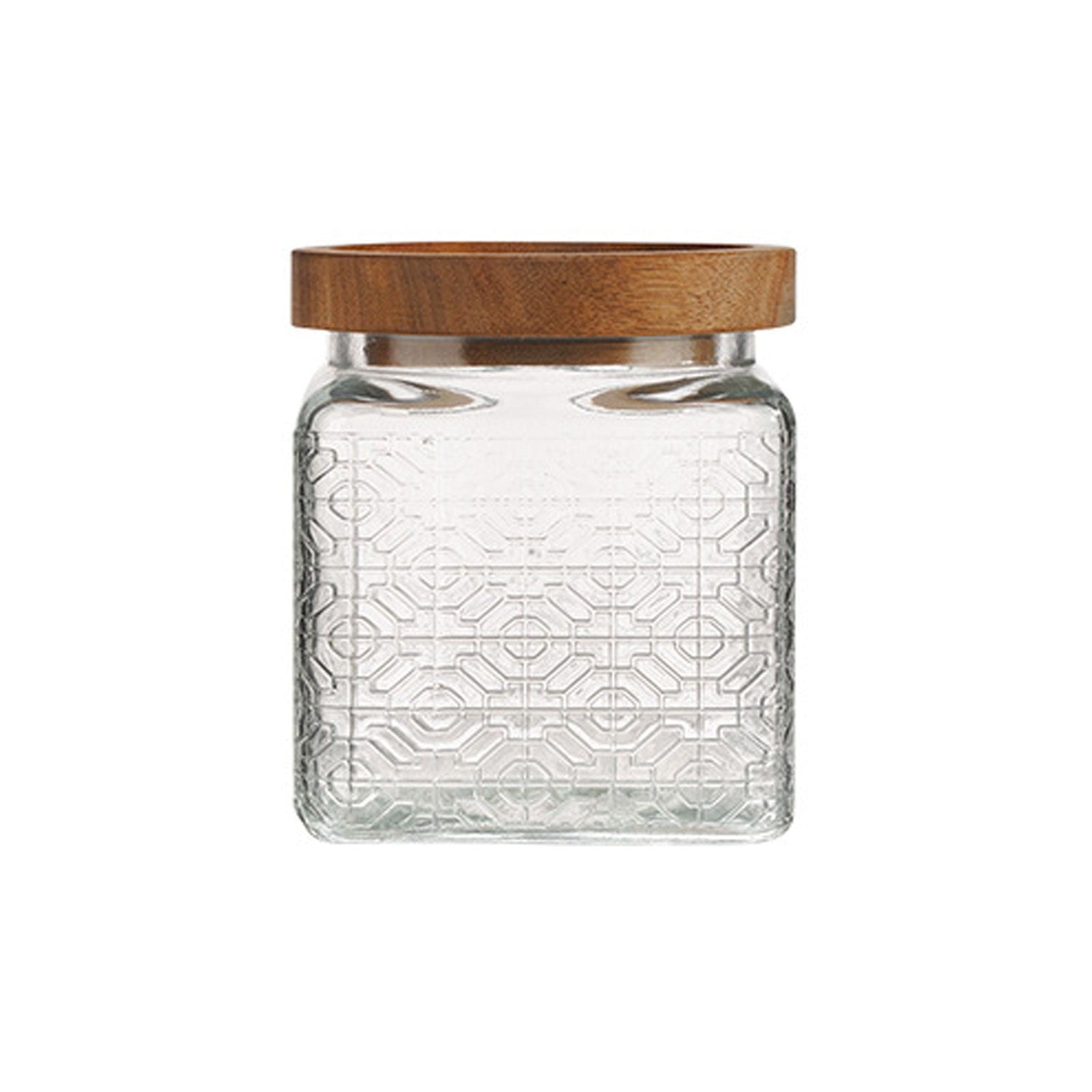 HAXMNOU Clearance Embossed Vintage Glass Jar with Airtight Lid, Decorative Storage Container for ...