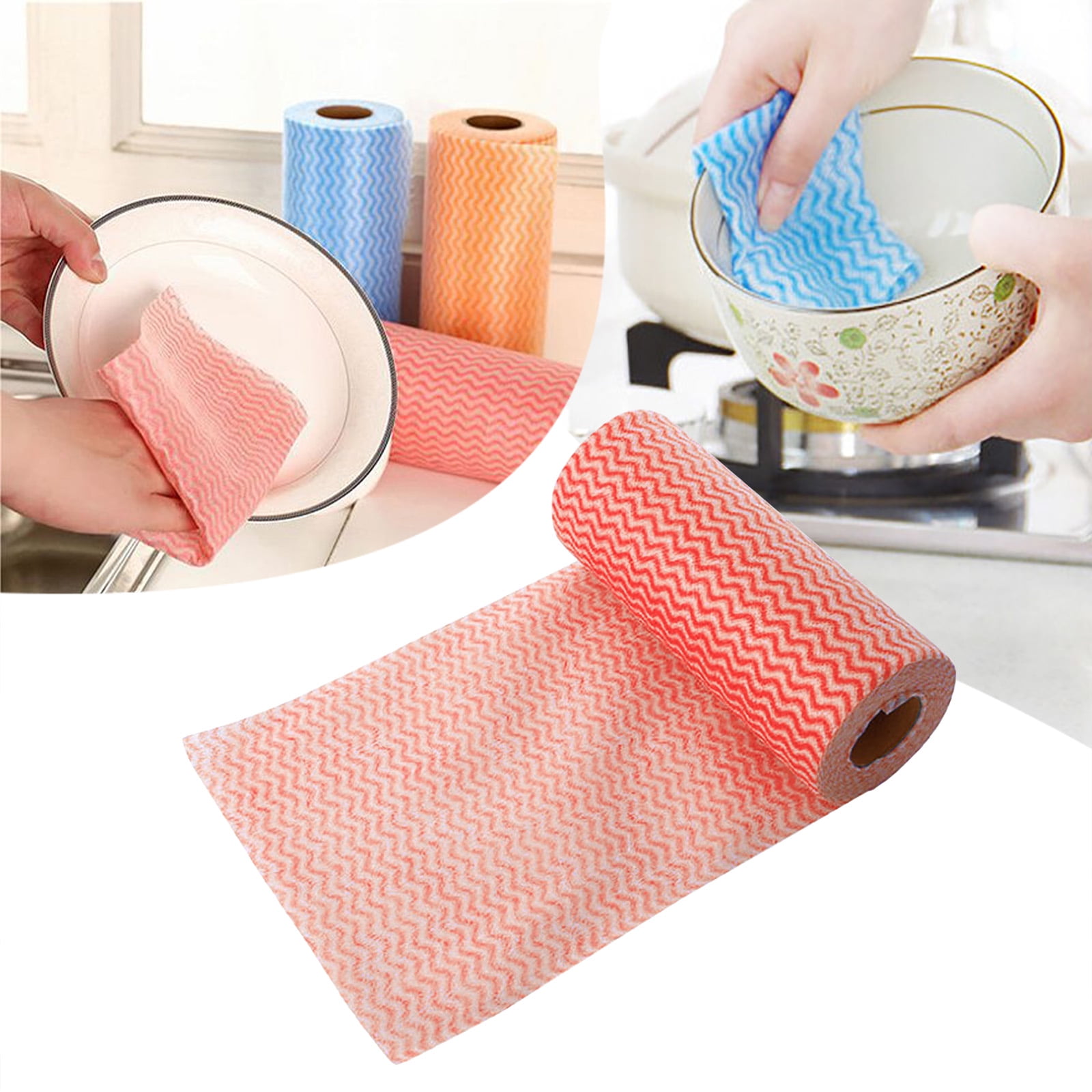 HAXMNOU Disposable Dish Cloths Disposable Cleaning Towels Reusable Non ...