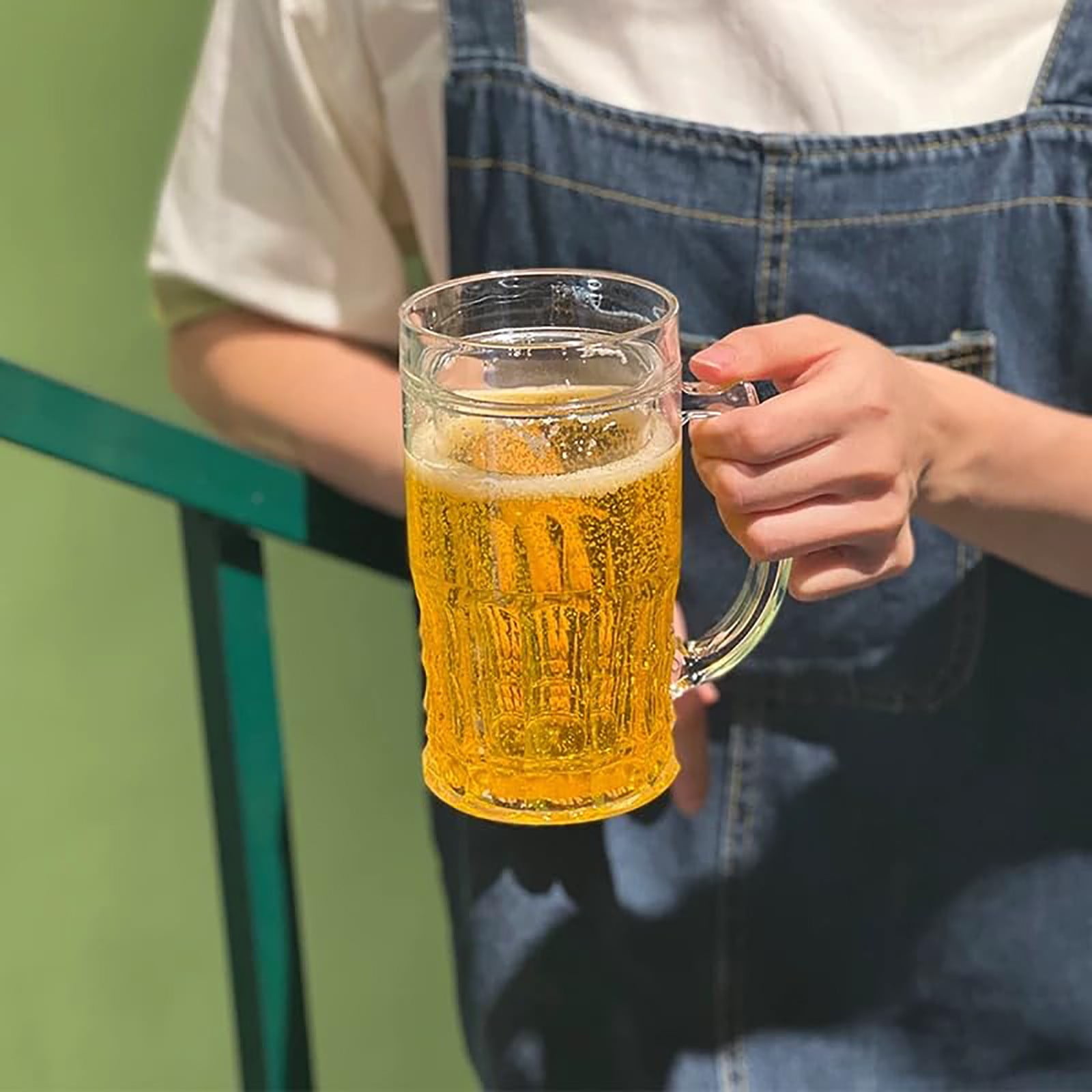 HAXMNOU Fake Beer Mug - Double Layer Funny Beer Mug - Transparent Joke ...