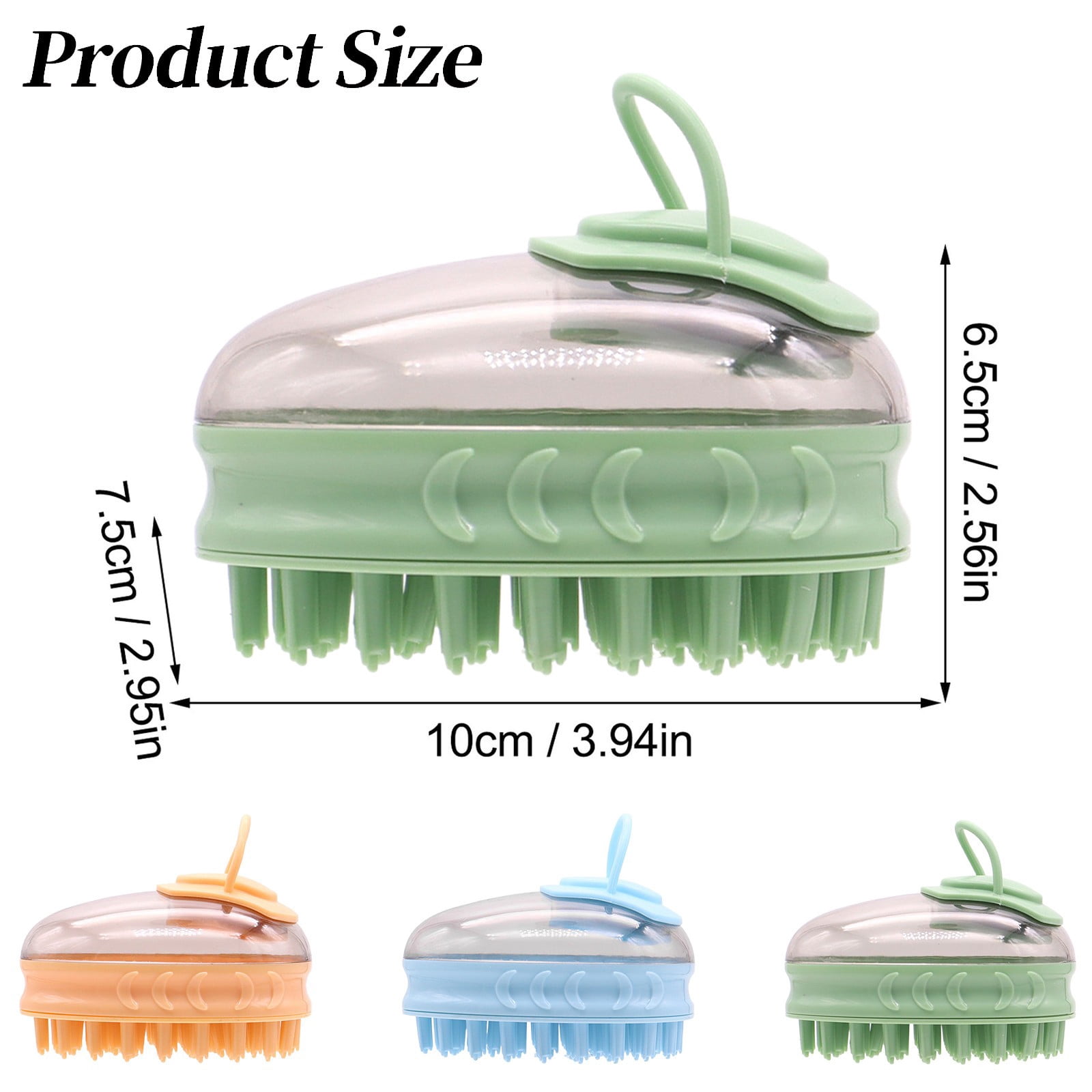 HAXMNOU Pet Bath Brush with Built-in Shampoo Dispenser, Soft Silicone ...