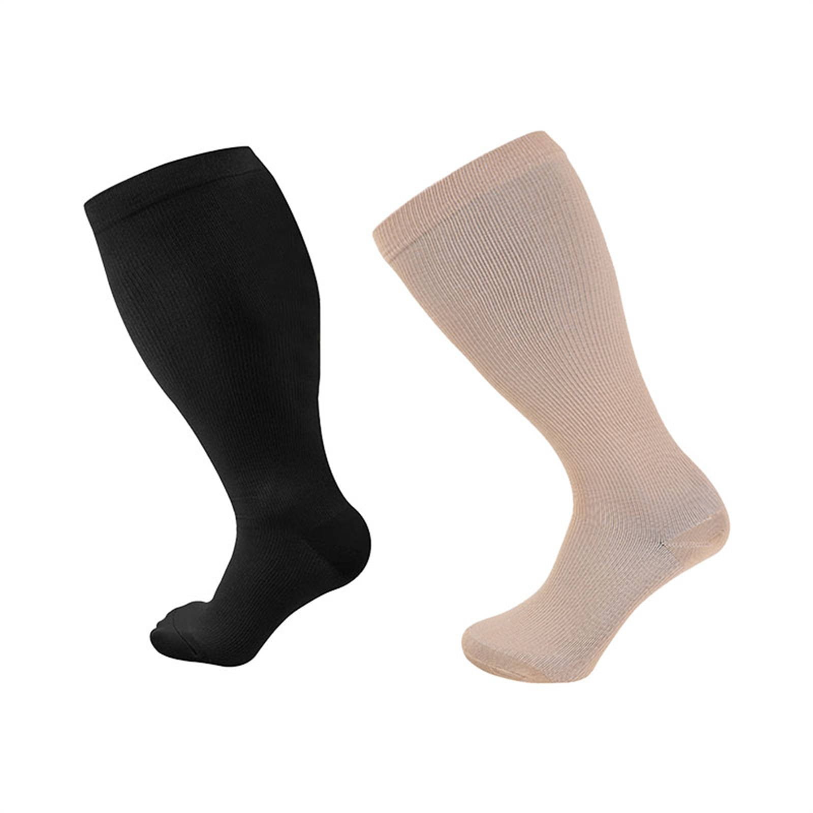 HAXMNOU Plus Size Compression Socks For Women Men Wide Calf Extra Wide ...