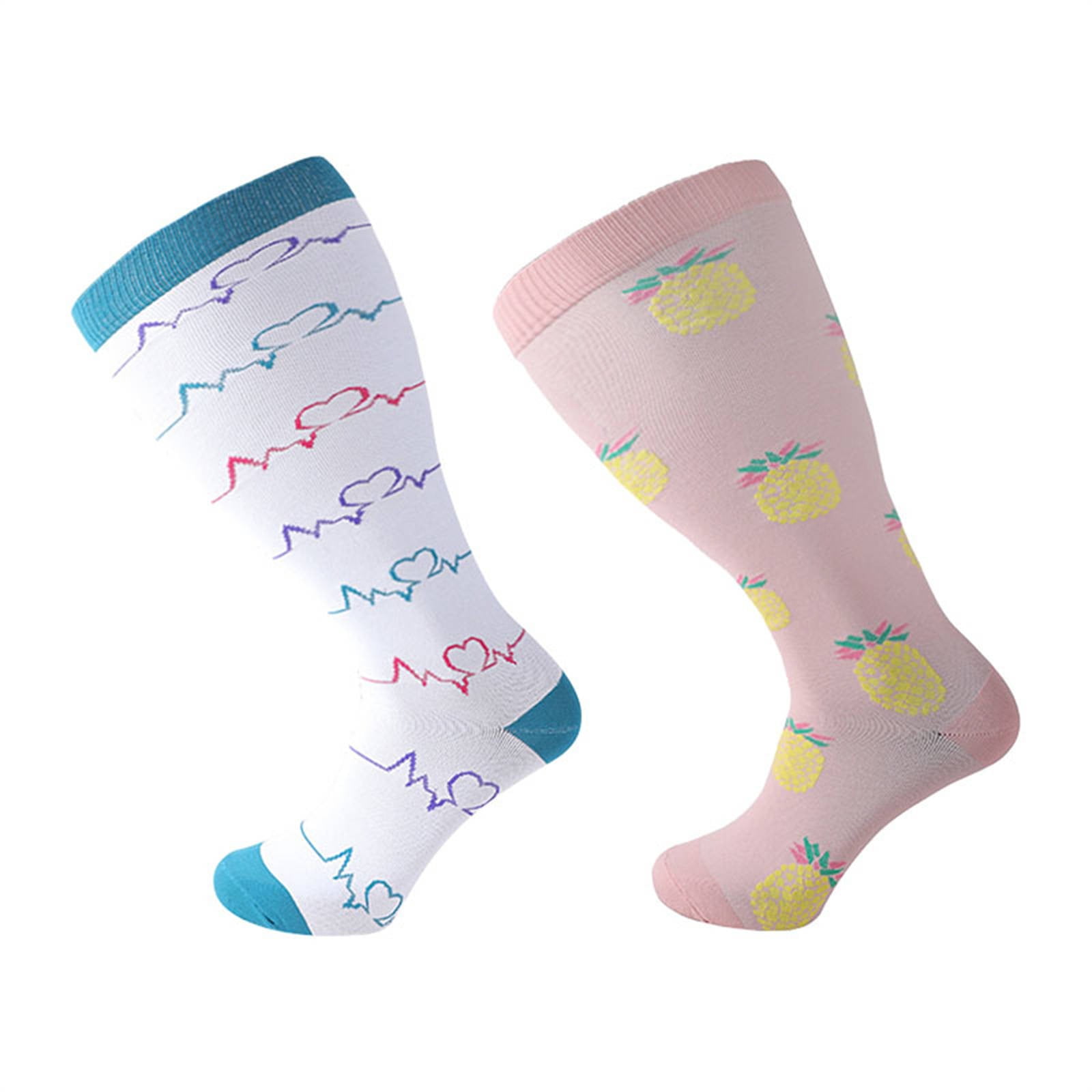 HAXMNOU Plus Size Compression Socks For Women Men Wide Calf Extra Wide ...