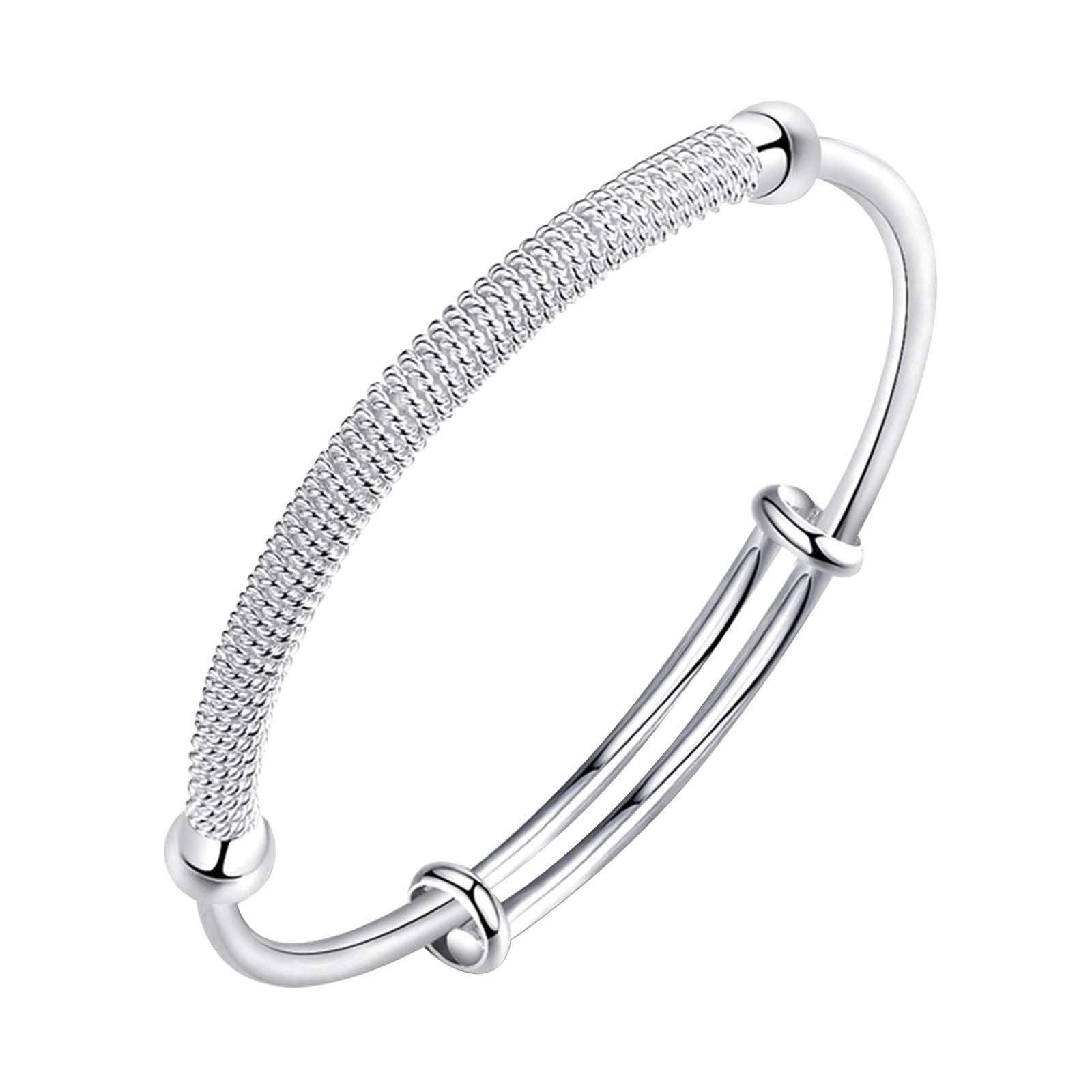 HAXMNOU Gypsophila Bangle Bracelet w/ Silver Sterling - Walmart.com