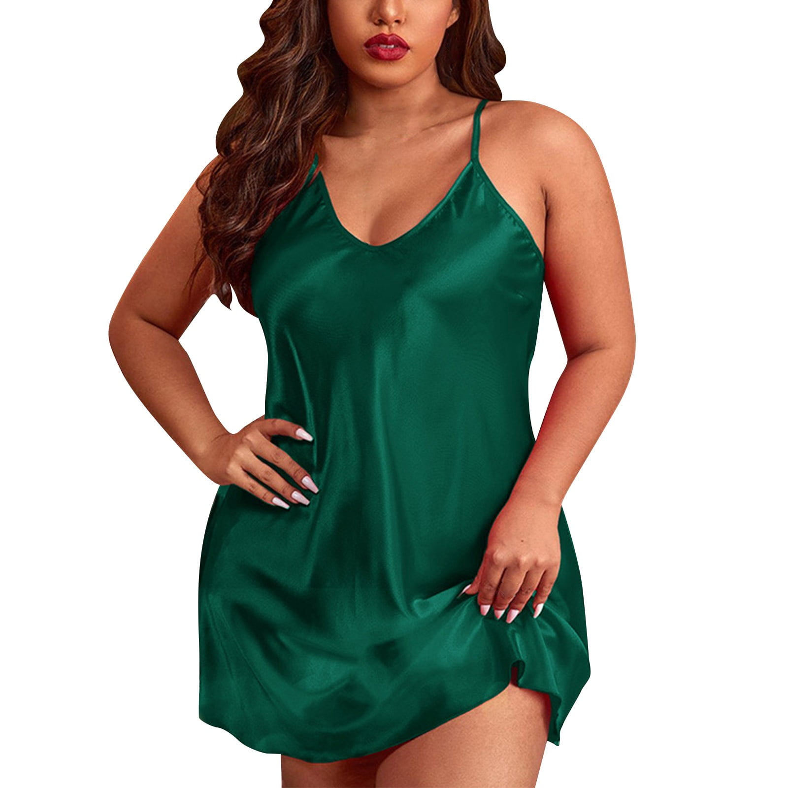 HAXMNOU Women Plus Size Ladies Lingerie Under Dress Full Slip Petticoat ...