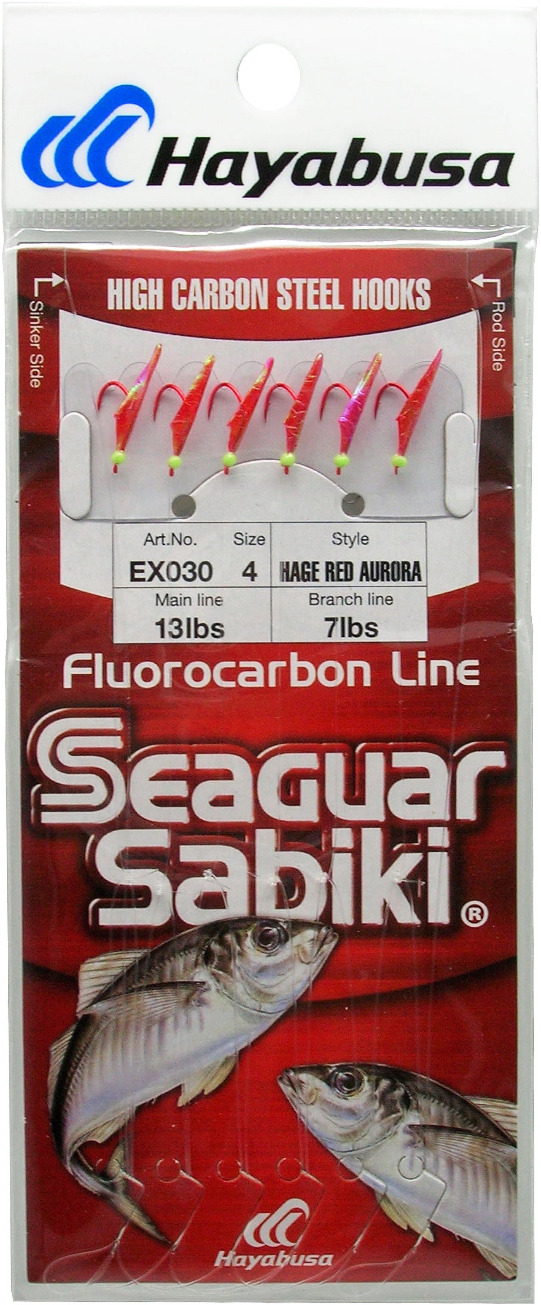 HAYABUSA EX0304 Hage Red Skin Aurora Finish 6-hook Seaguar Sabiki Rig 4 ...