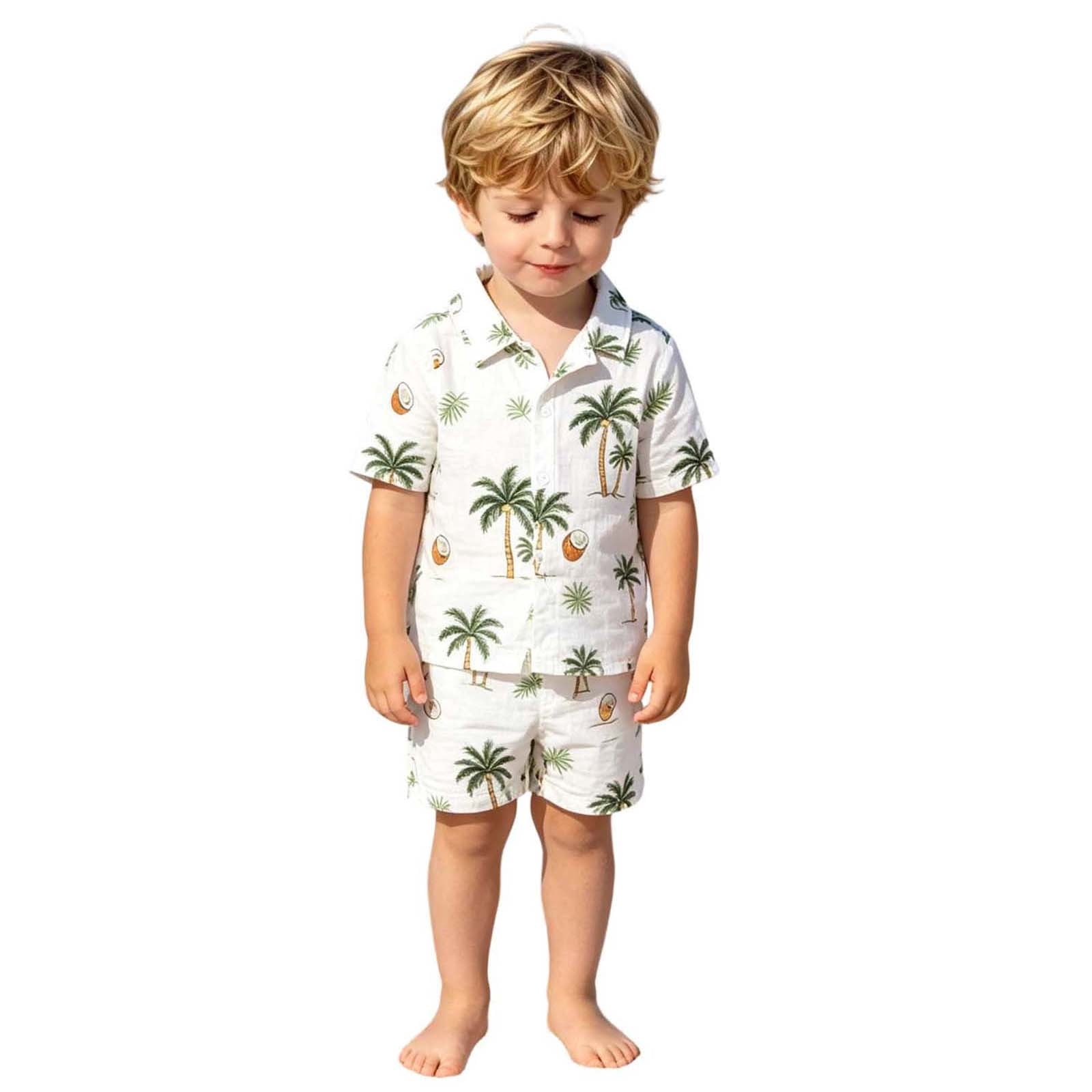 HAYIMI Boys Toddler Boys Short Sleeve Tree Floral Prints T Shirt Tops ...