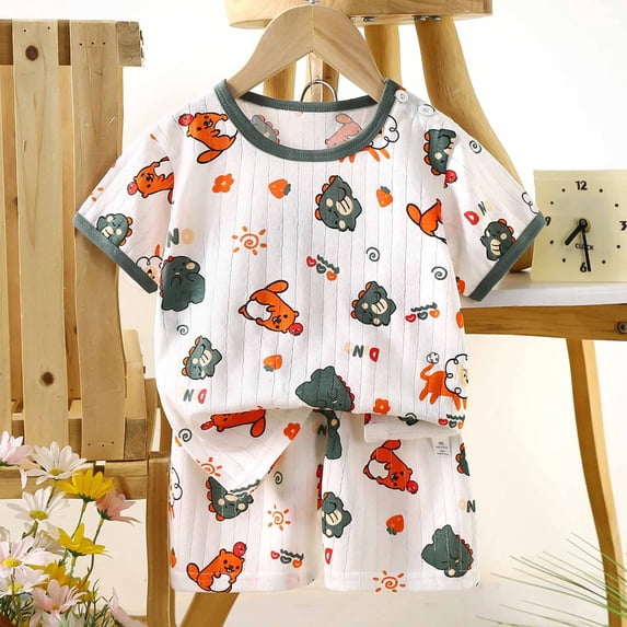 HAYIMI Child Boys Outfit Sets 2PCS Comfortable Short Sleeve Animal ...