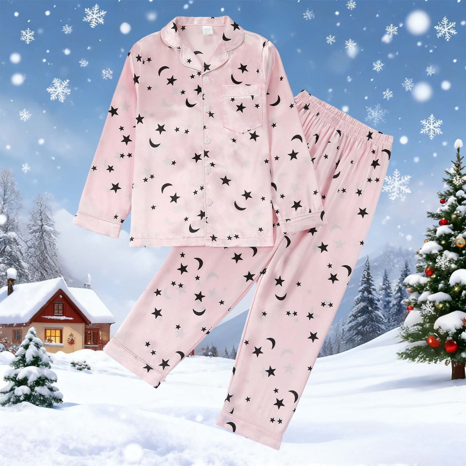 HAYIMI Child Cozy Cute Long Sleeve Girls Playful Print Home Tops Pants ...