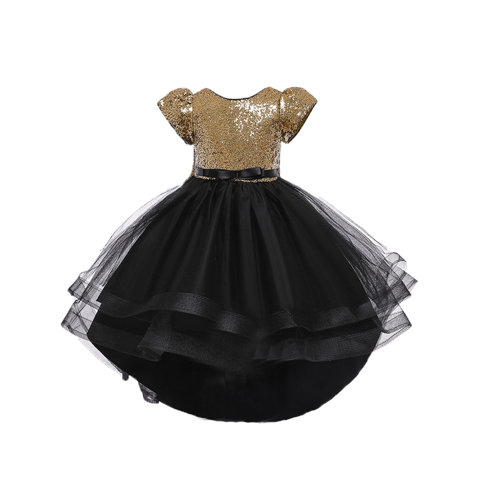 HAYIMI Child Girls Sparkly Pageant Dress With Detachable Train For ...