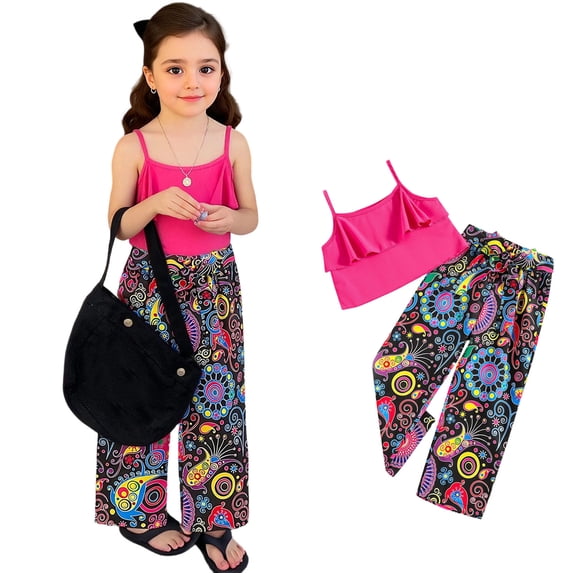 HAYIMI Girls Bohemian Summer Outfit Sets Two Piece Toddler With Tank ...
