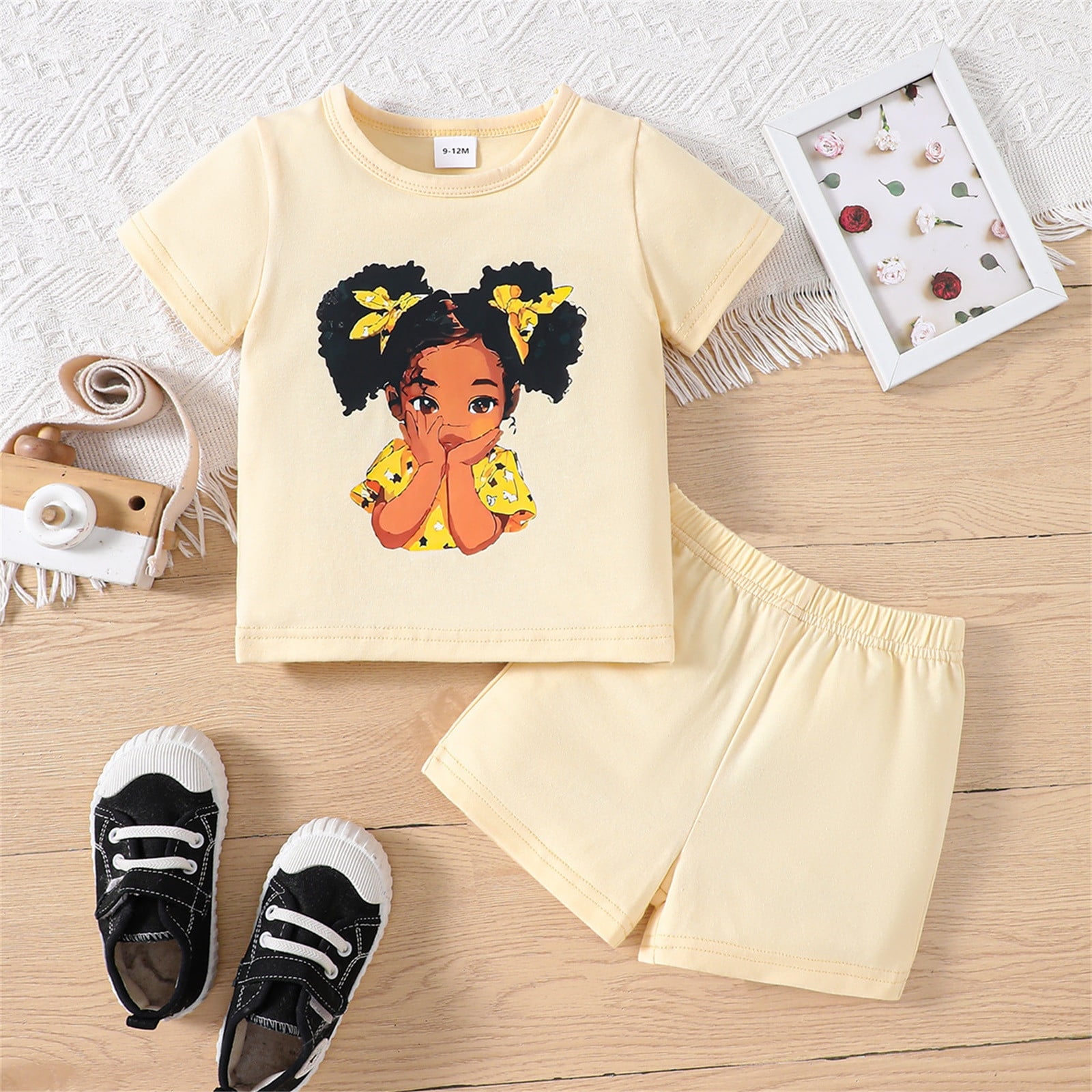 HAYIMI Kids Baby With Toddler Girls Eye With Bow Print Tops Summer ...