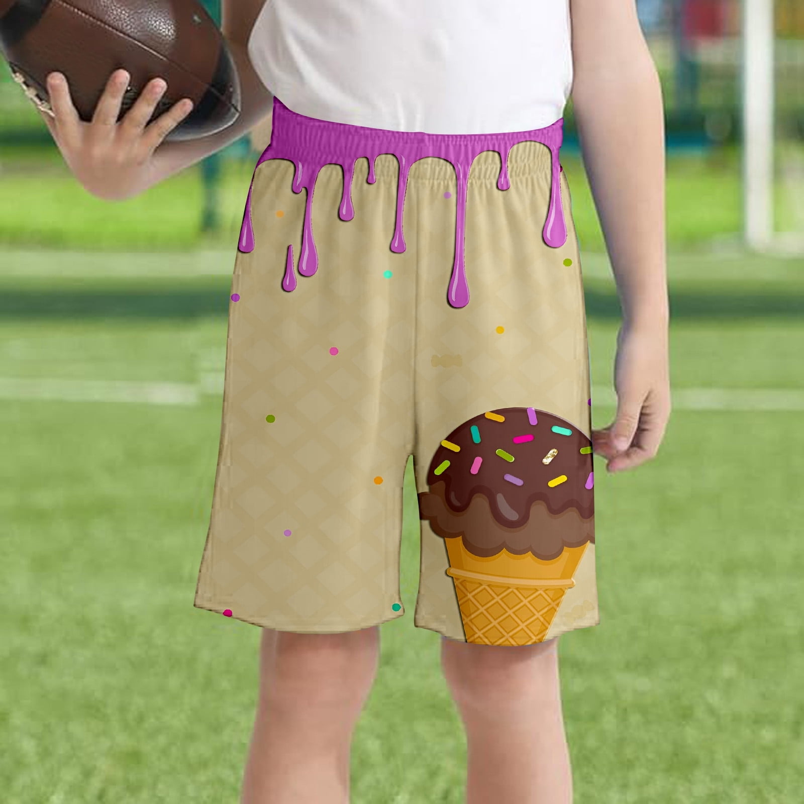 HAYIMI Kids Boys Baseball Shorts Toddler Ice Cream Summer Casual ...