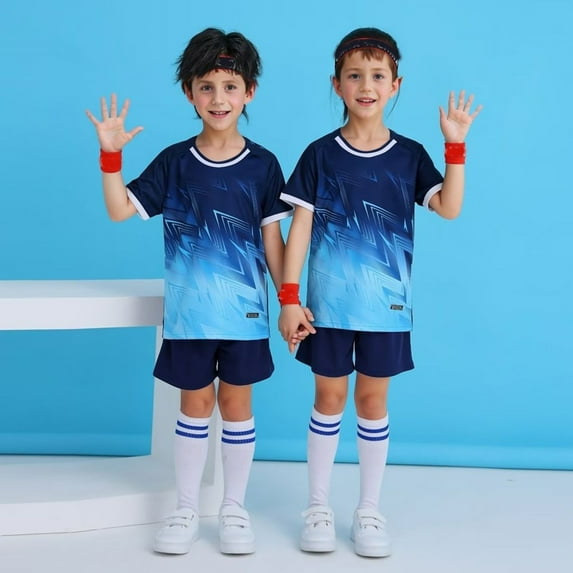 HAYIMI Kids Boys Girls O-Neck Short Sleeve T Shirt And Mesh Shorts ...