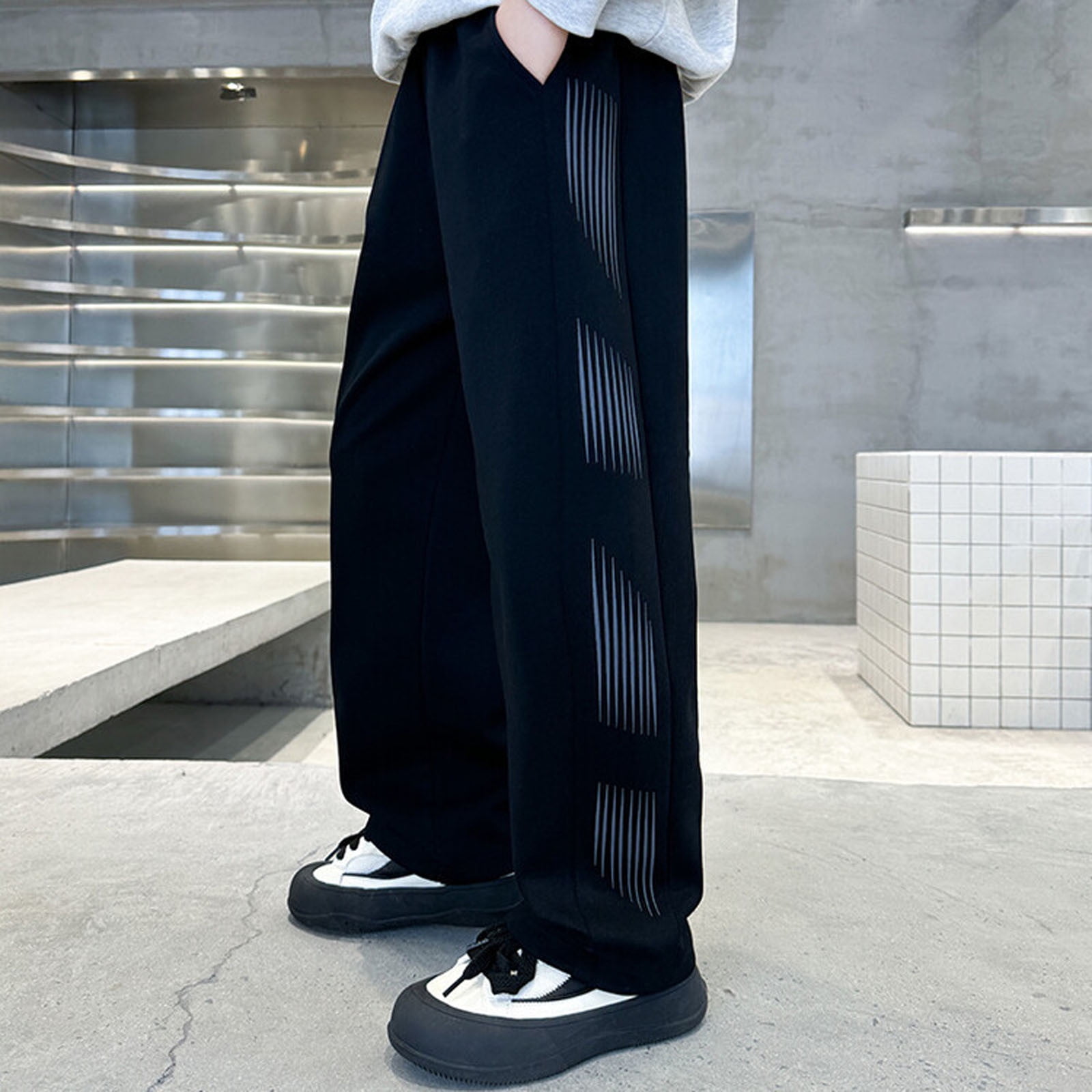 HAYIMI Kids Boys Pants Drawstring Elastic Sweatpants Casual Active ...