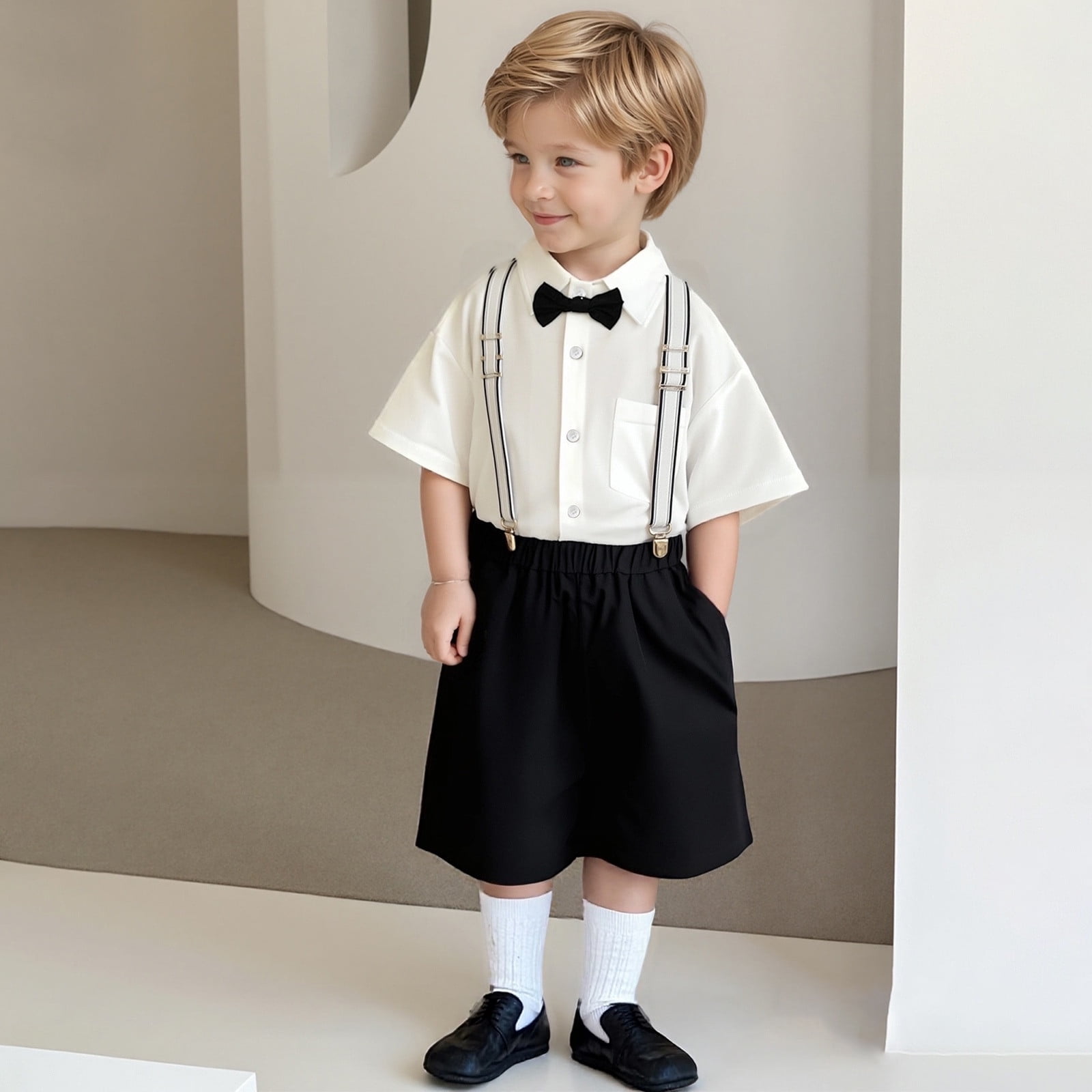 HAYIMI Kids Boys Summer Casual Suit Set Kindergarten Graduation Short ...