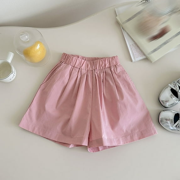 HAYIMI Kids Children Casual College Loose Shorts Elastic Waist Wide Leg ...