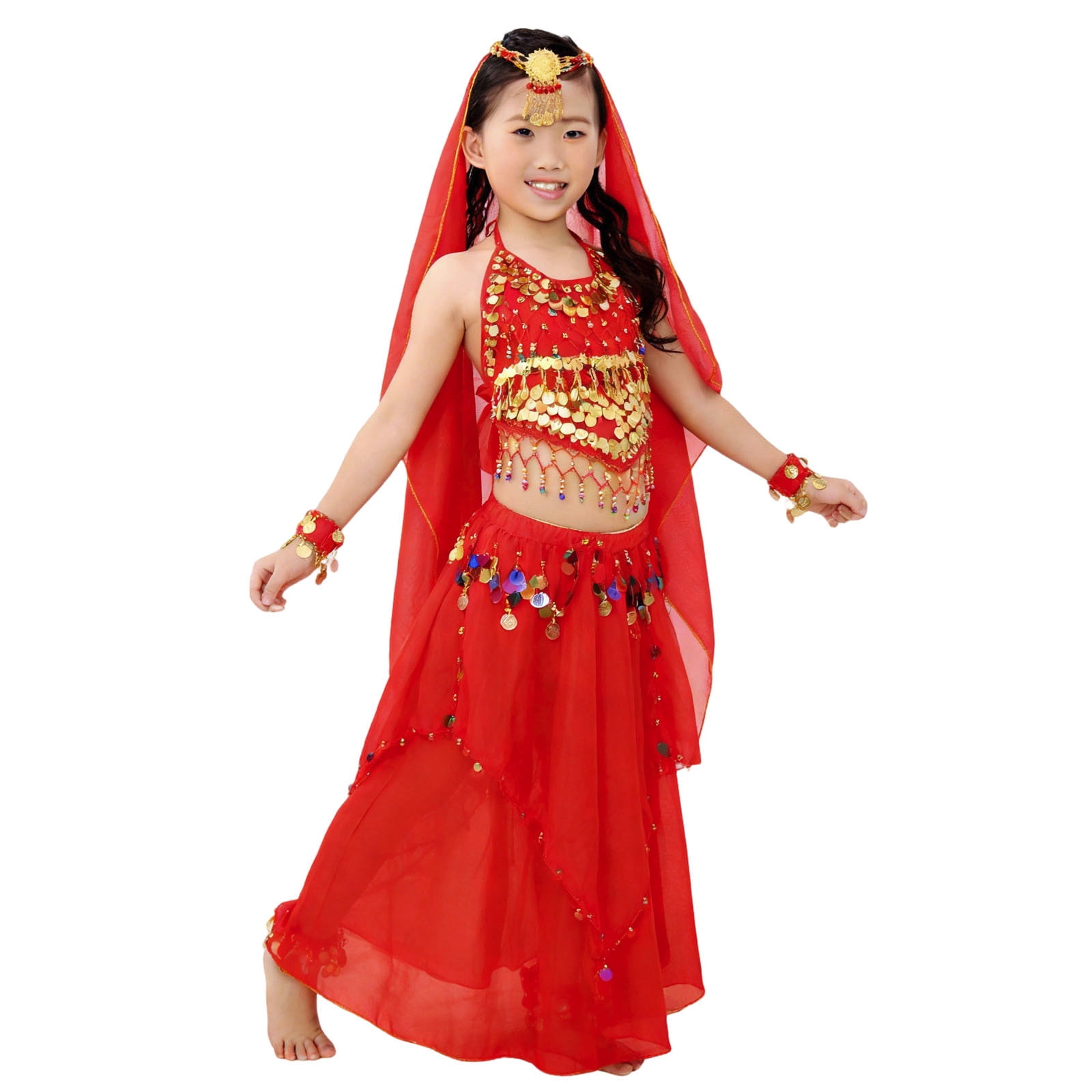 HAYIMI Kids Exotic Dance For Girls Belly Dancing Performance Outfit ...