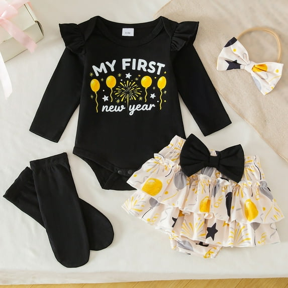 HAYIMI Kids Girls Letter Print Outfit Sets Baby Toddler Fall Bodysuit ...