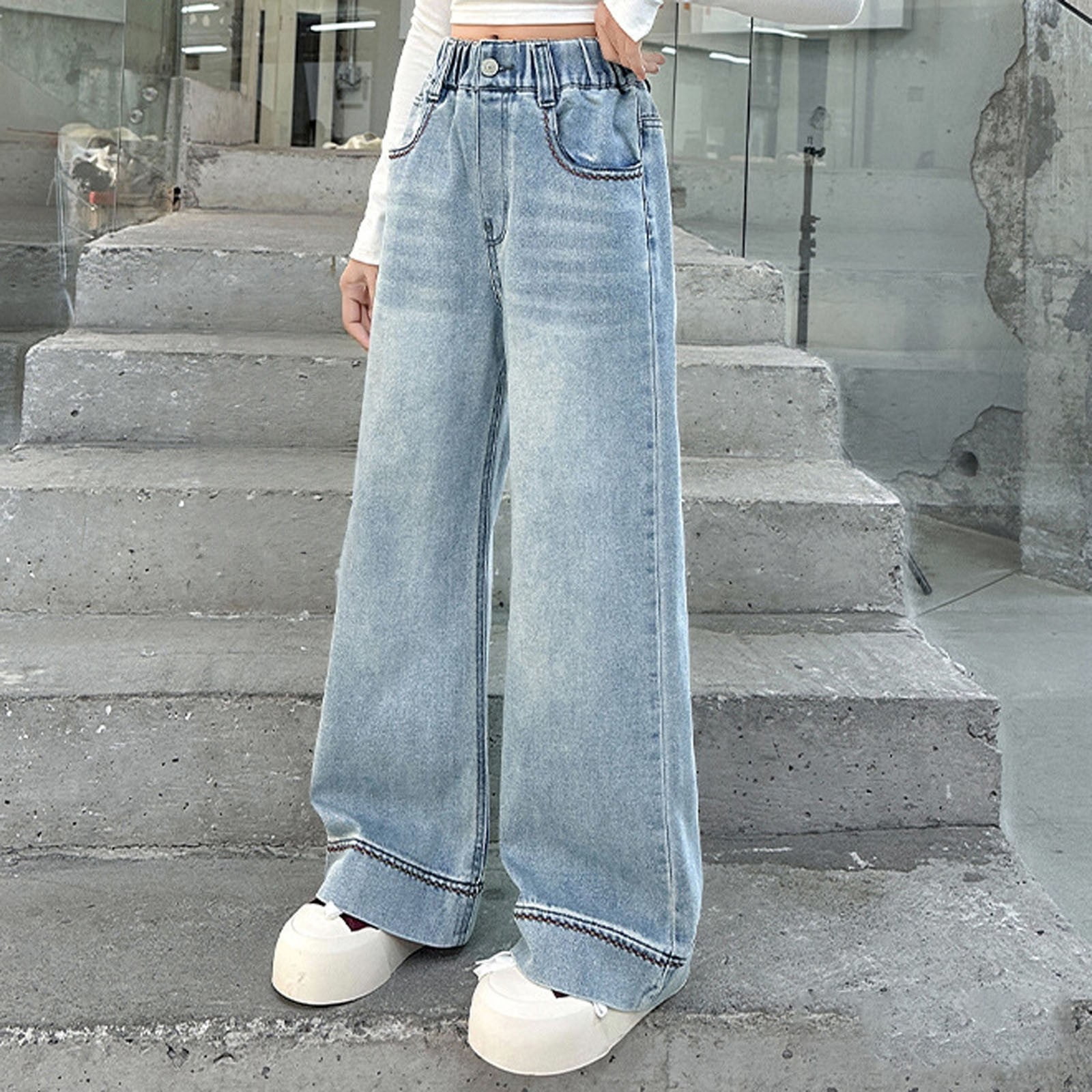 HAYIMI Kids Girls Pants Casual Comfortable Fixed Fit Design Everyday ...