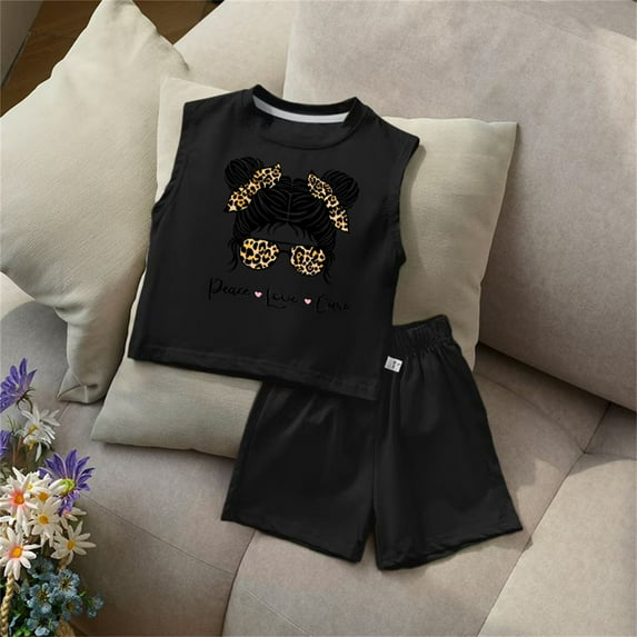 HAYIMI Kids Girls Summer Outfits 2 Piece Set Cute Toddler Tank Tops And ...