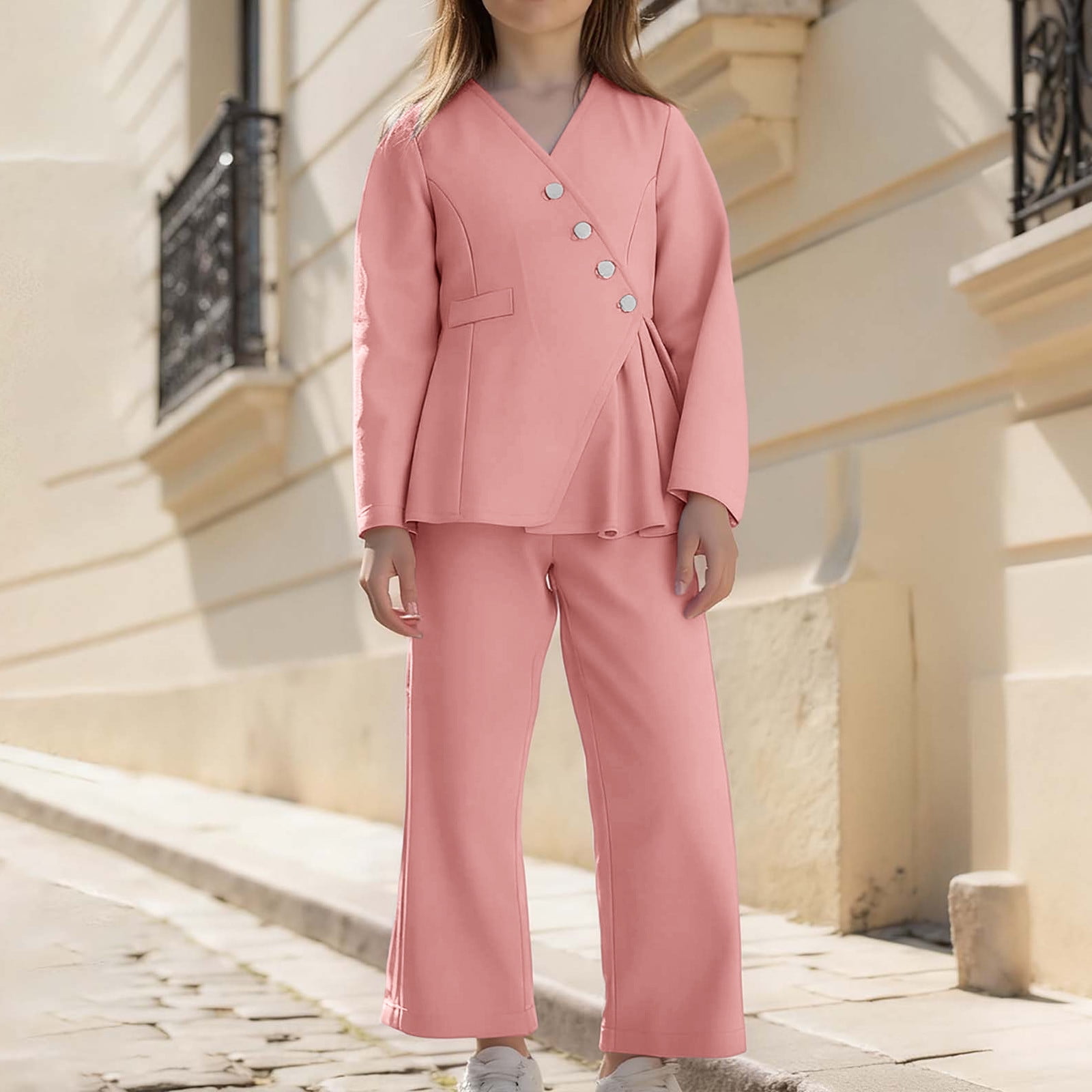 HAYIMI Kids Girls Two Piece Outfit Sets Tops Pants Long Sleeve Shirt ...