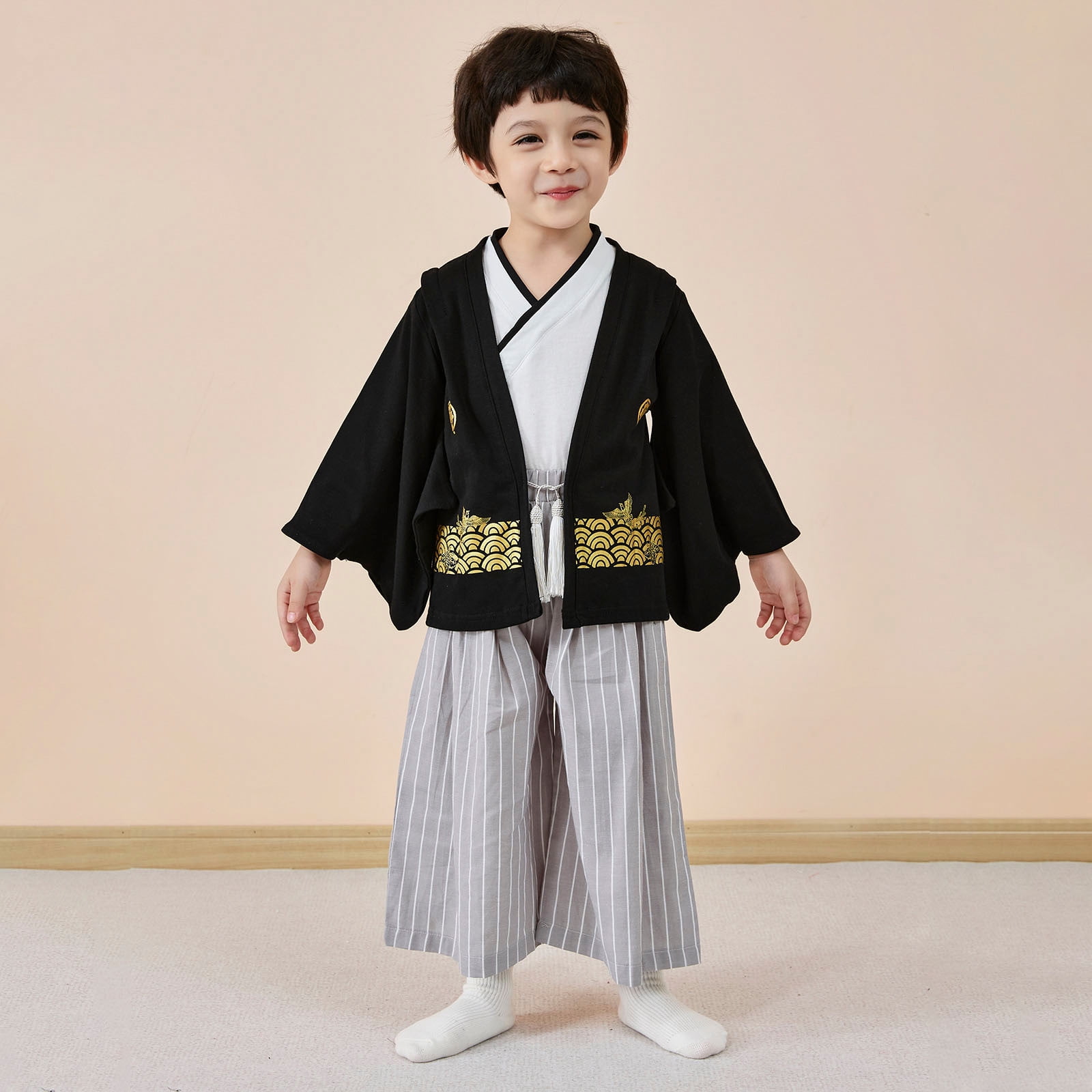 HAYIMI Kids Kimono Traditional Clothing Traditional Kimono Boys Outfits ...