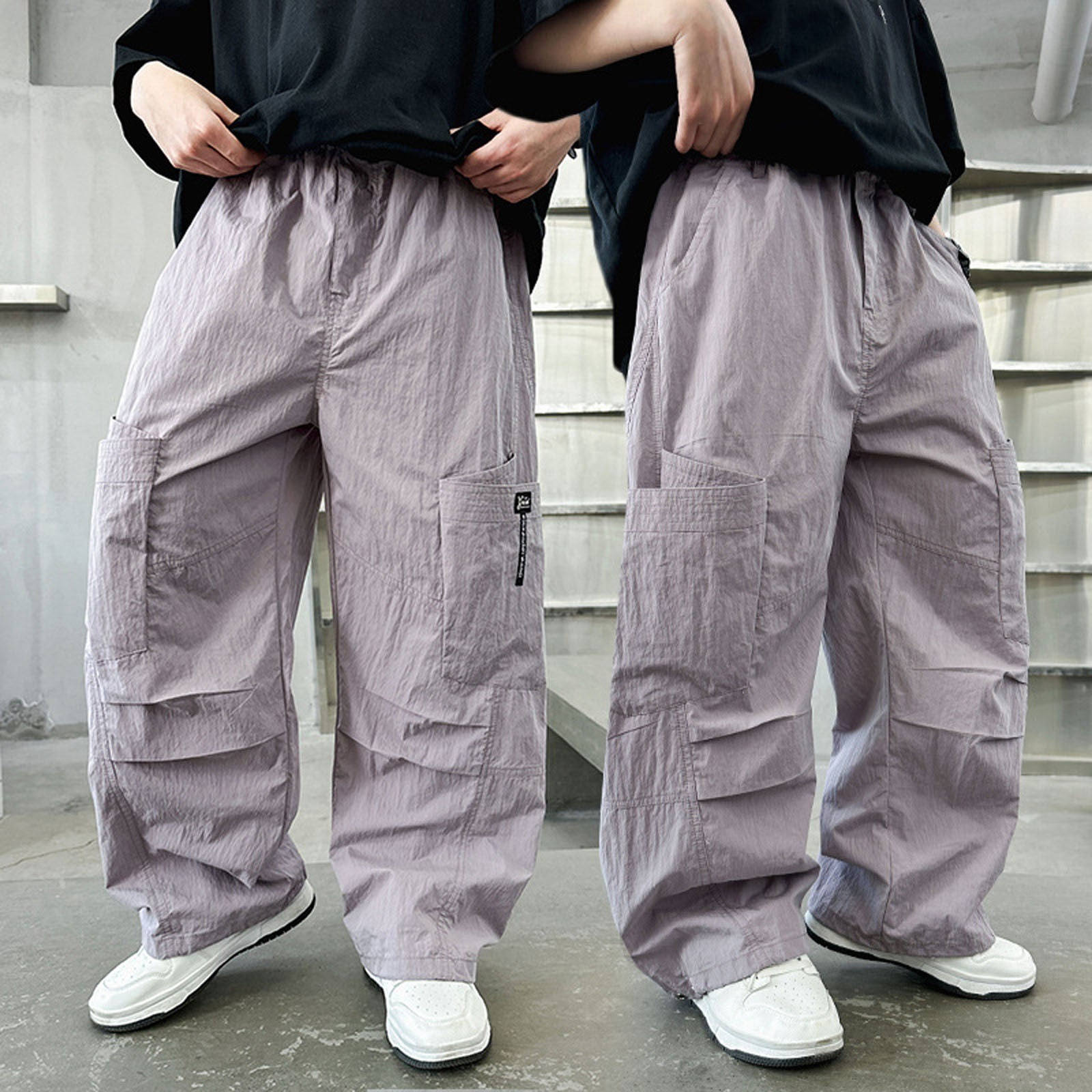 HAYIMI Kids Pants Boys Cargo Trousers Fully Elastic Waist For Children ...
