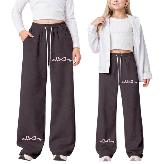 HAYIMI Kids Pants Girl's Baggy Sweatpants Lightweight Straight Leg ...