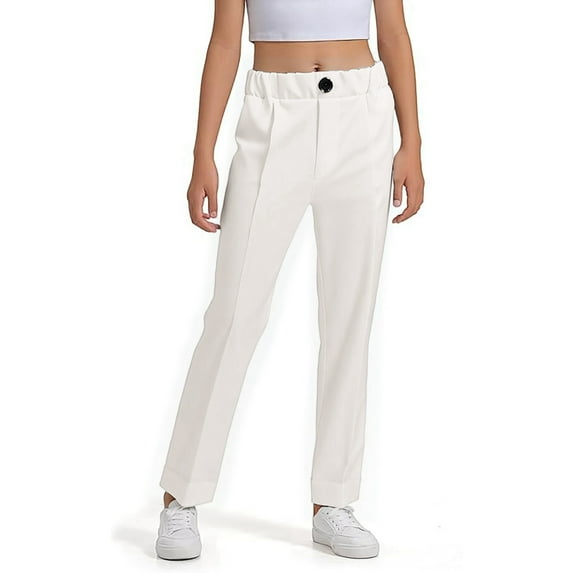 HAYIMI Kids Pants Girls Formal Dress Pants Classic Trousers School ...