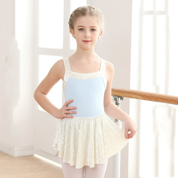 HAYIMI Kids Suspenders Glitter Dance Ballet Tutu Dress Leotard ...